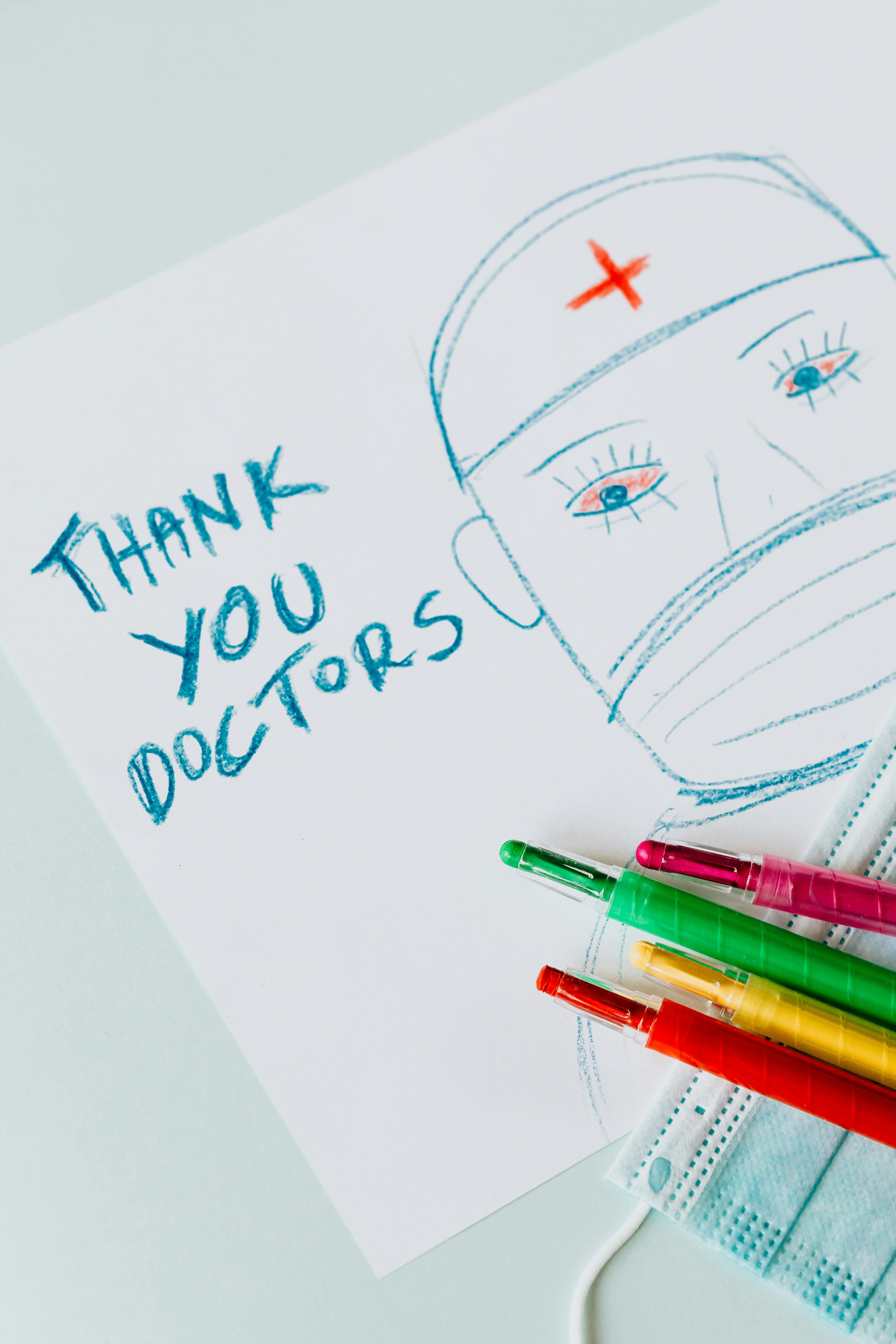 Drawing with the text Thank you Doctors · Free Stock Photo