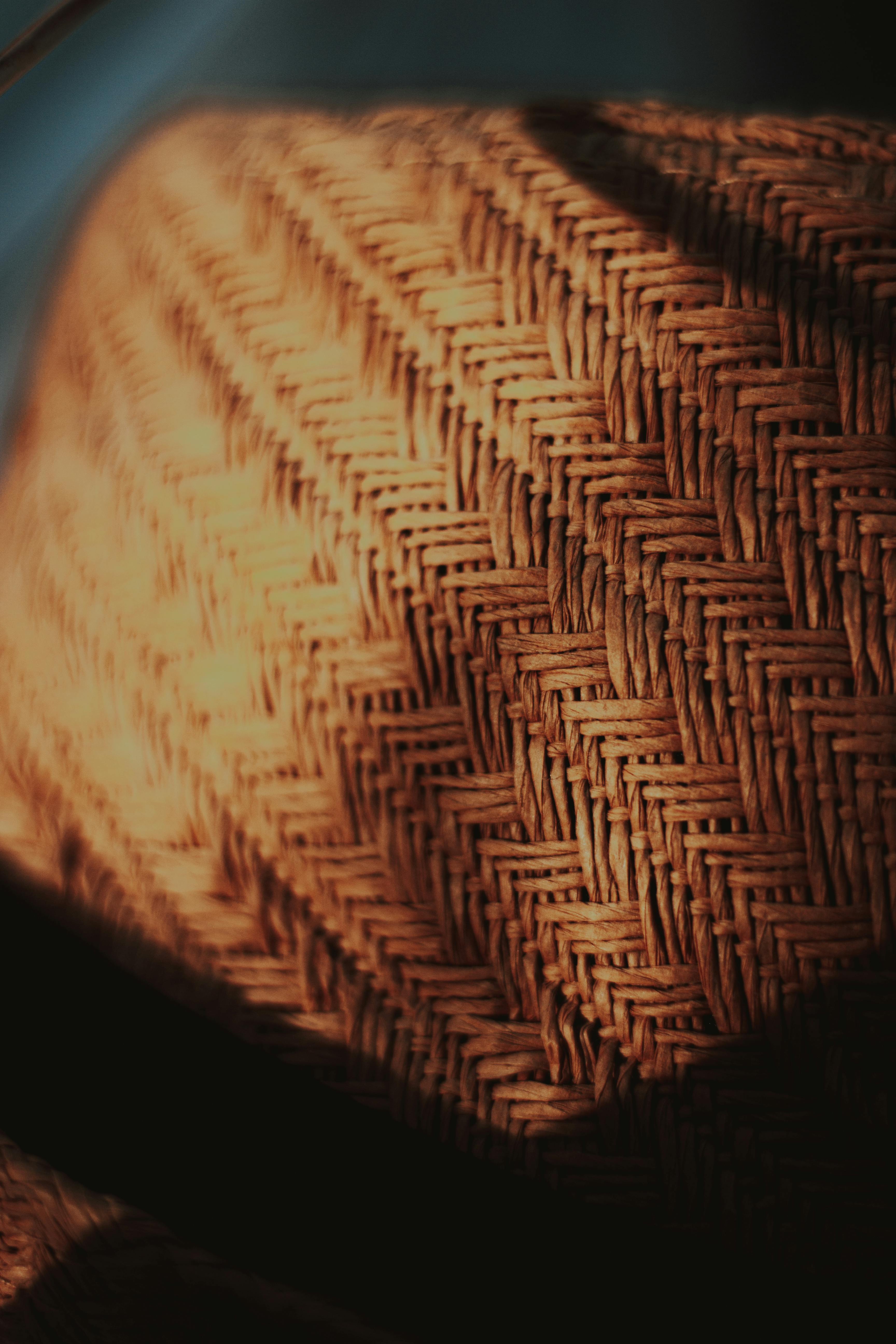 Stylish weaved straw accessory on table · Free Stock Photo