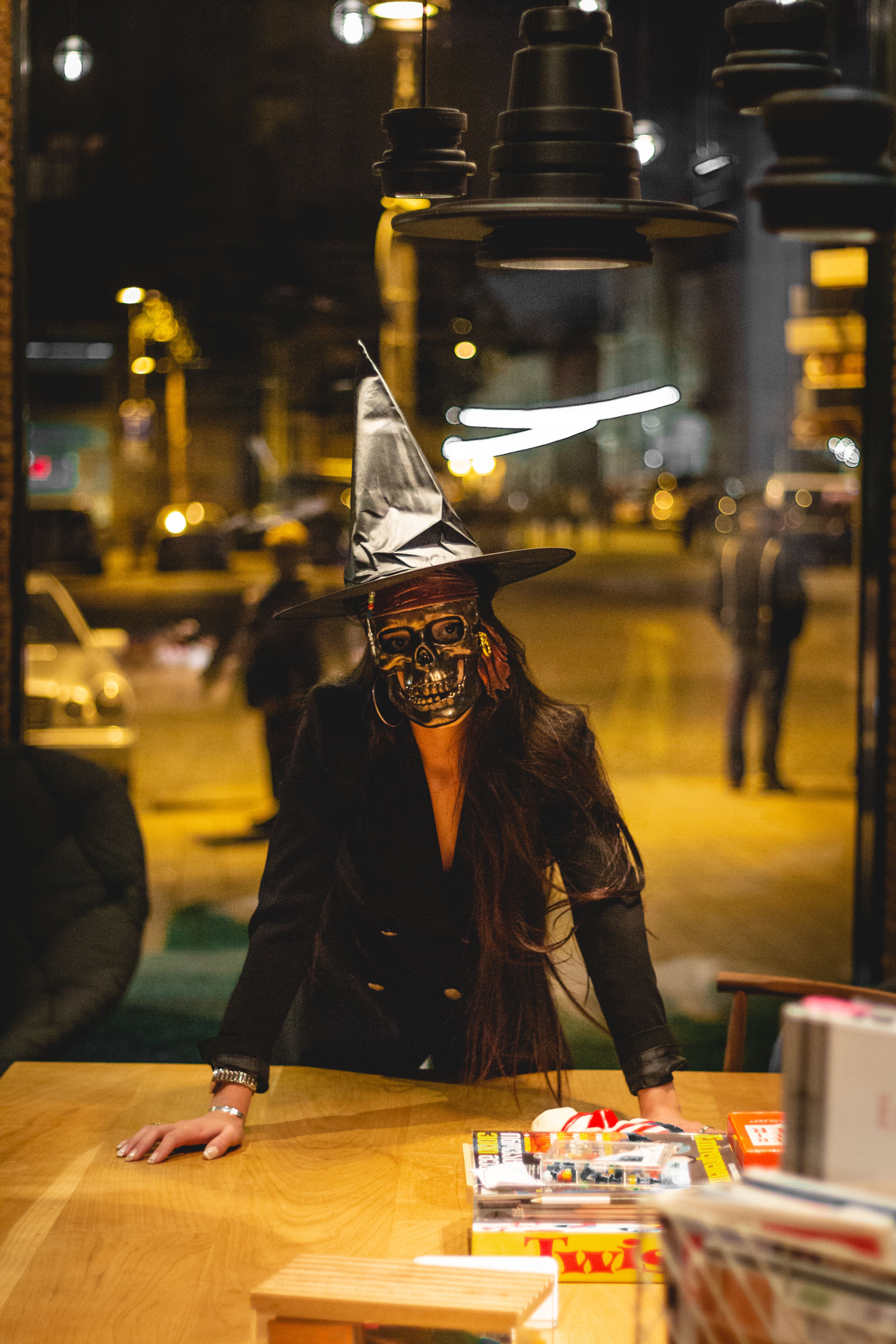 Man in Scary Mask and Wizard Hat · Free Stock Photo