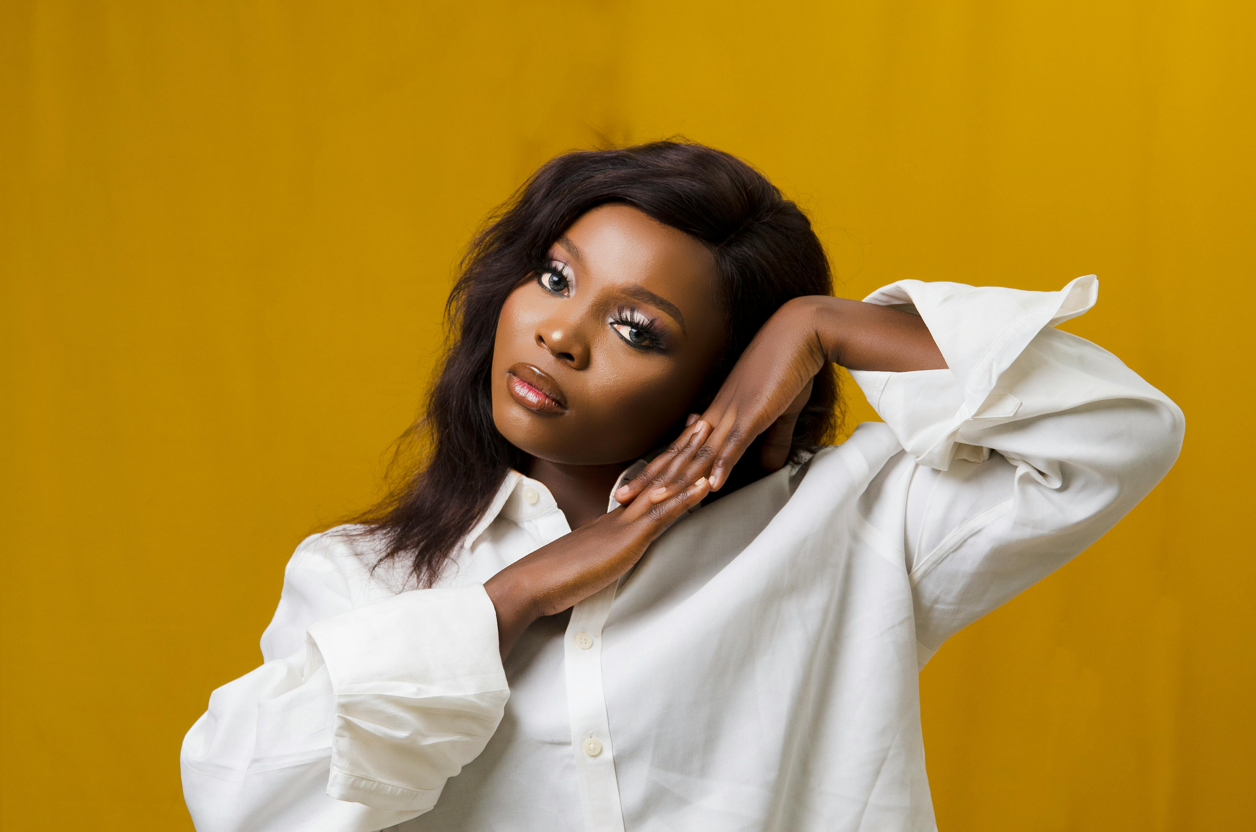 A Sexy Woman Posing With Open Button Shirt · Free Stock Photo