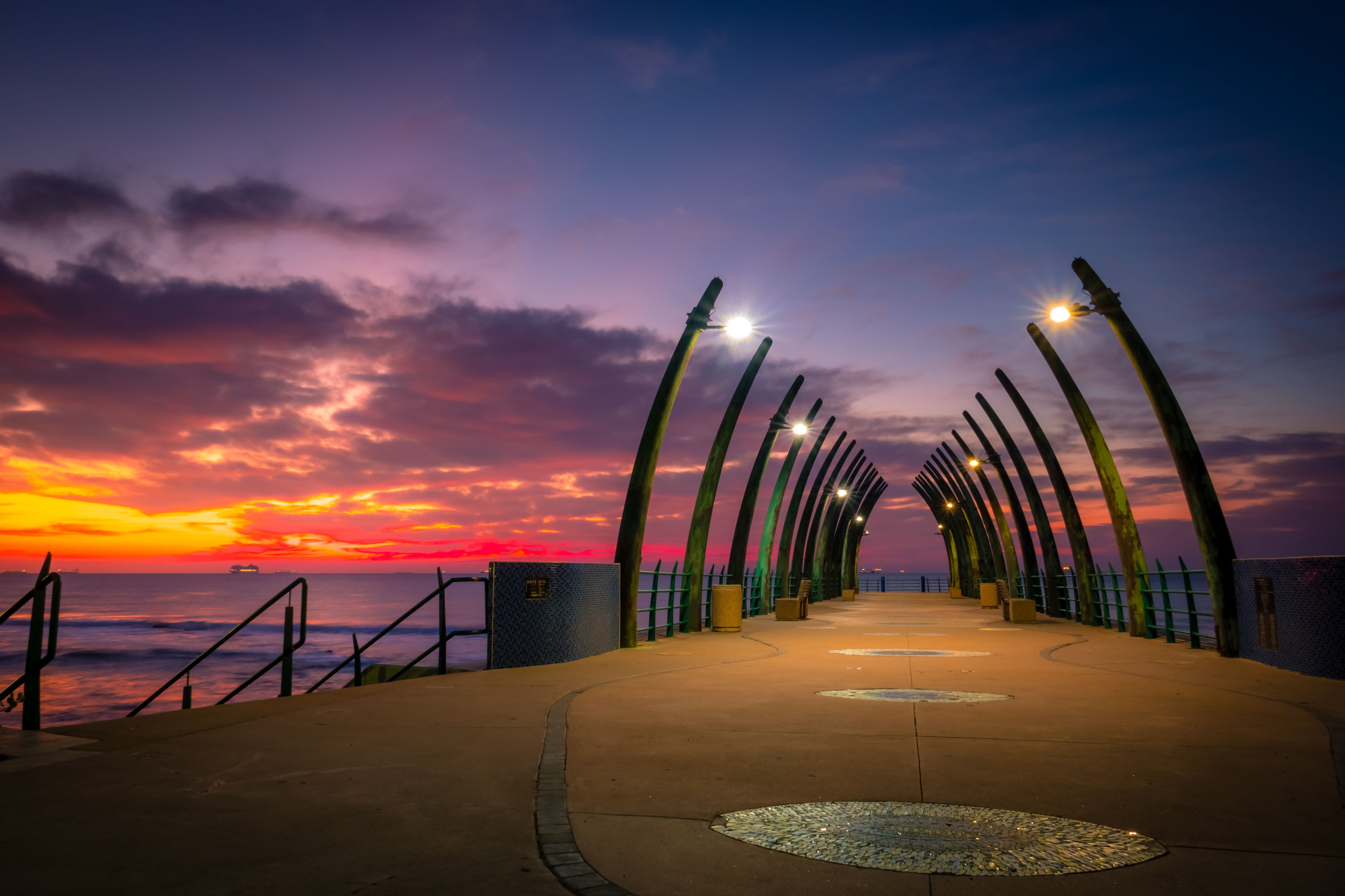 The Umhlanga's Whale-bone Pier in Umhlanga Rock, Umhlanga, South Africa ...