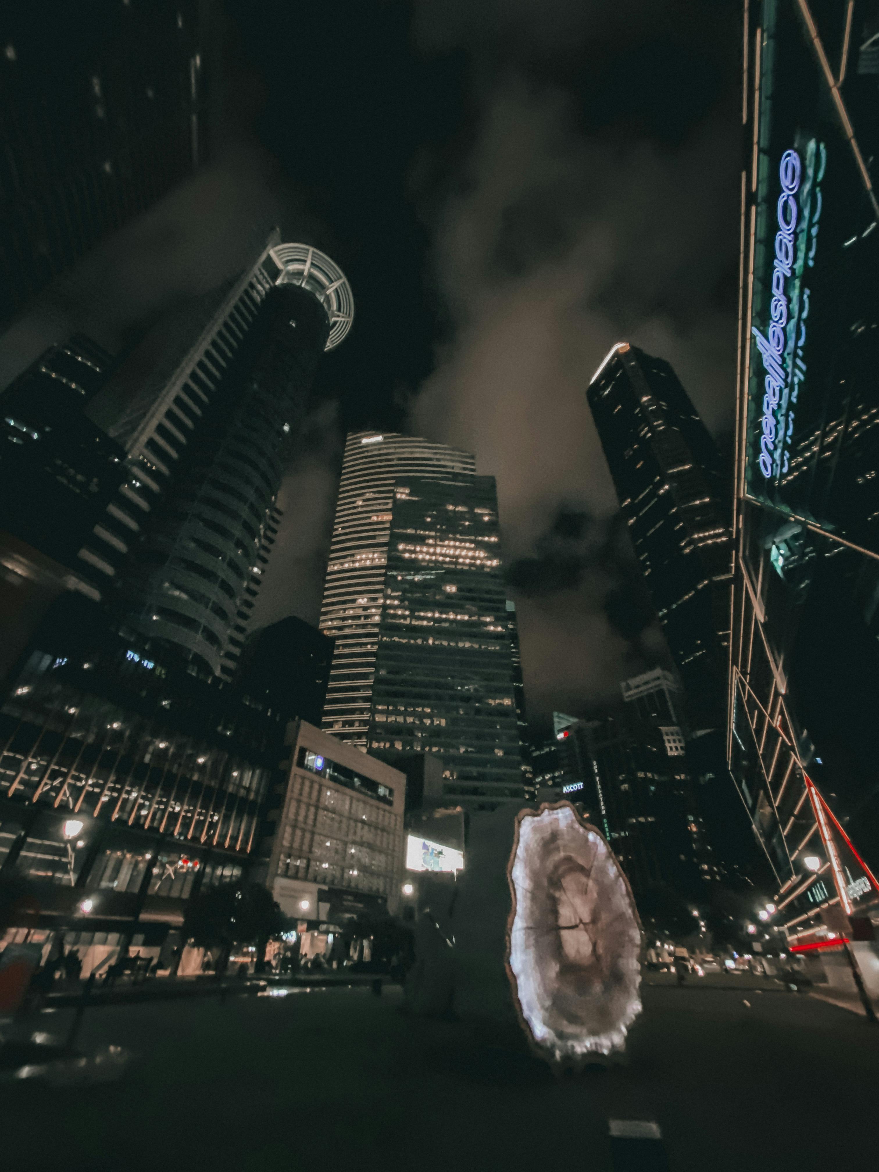 High Rise Buildings during Night Time · Free Stock Photo