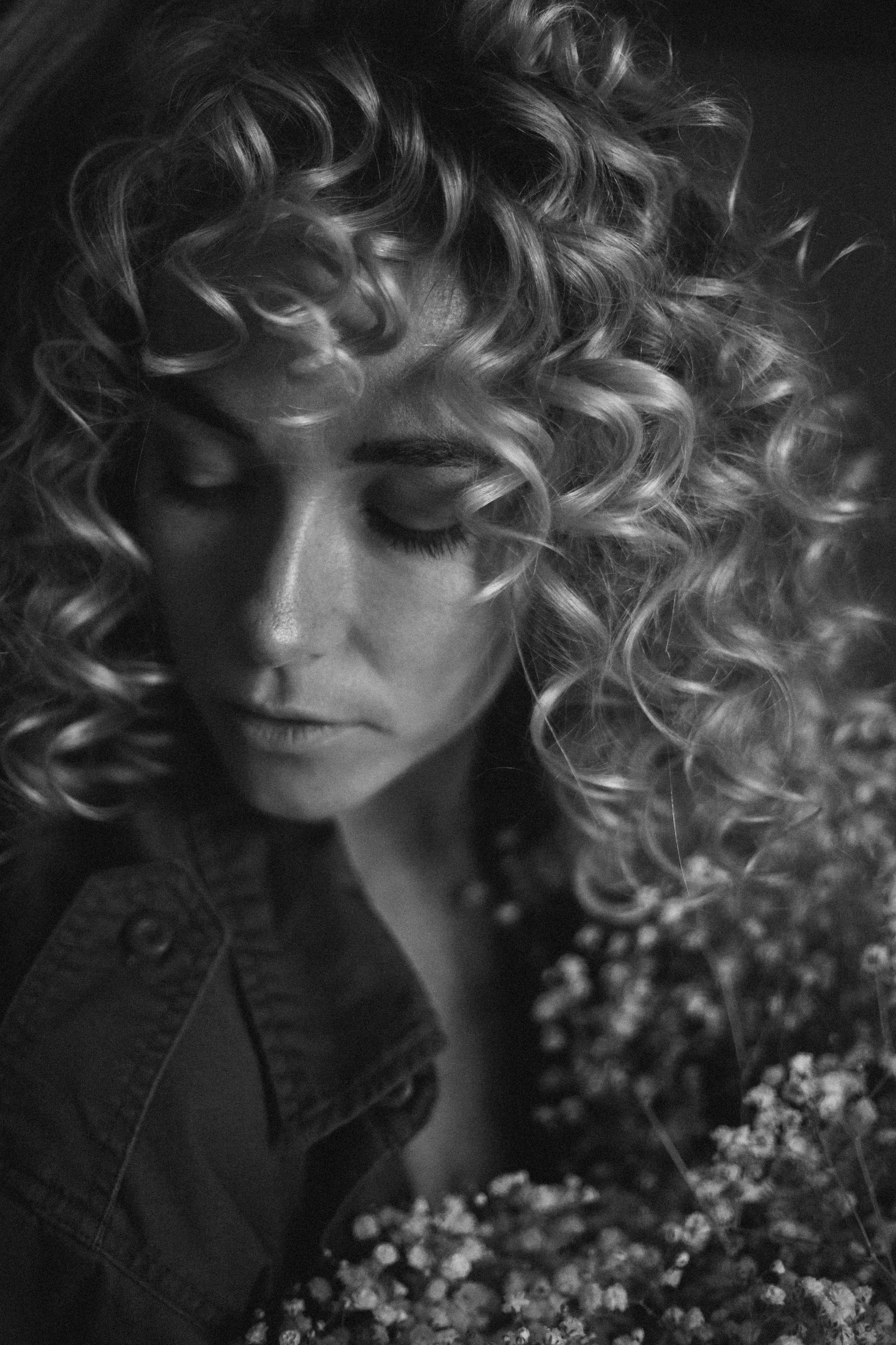 Grayscale of a Woman · Free Stock Photo