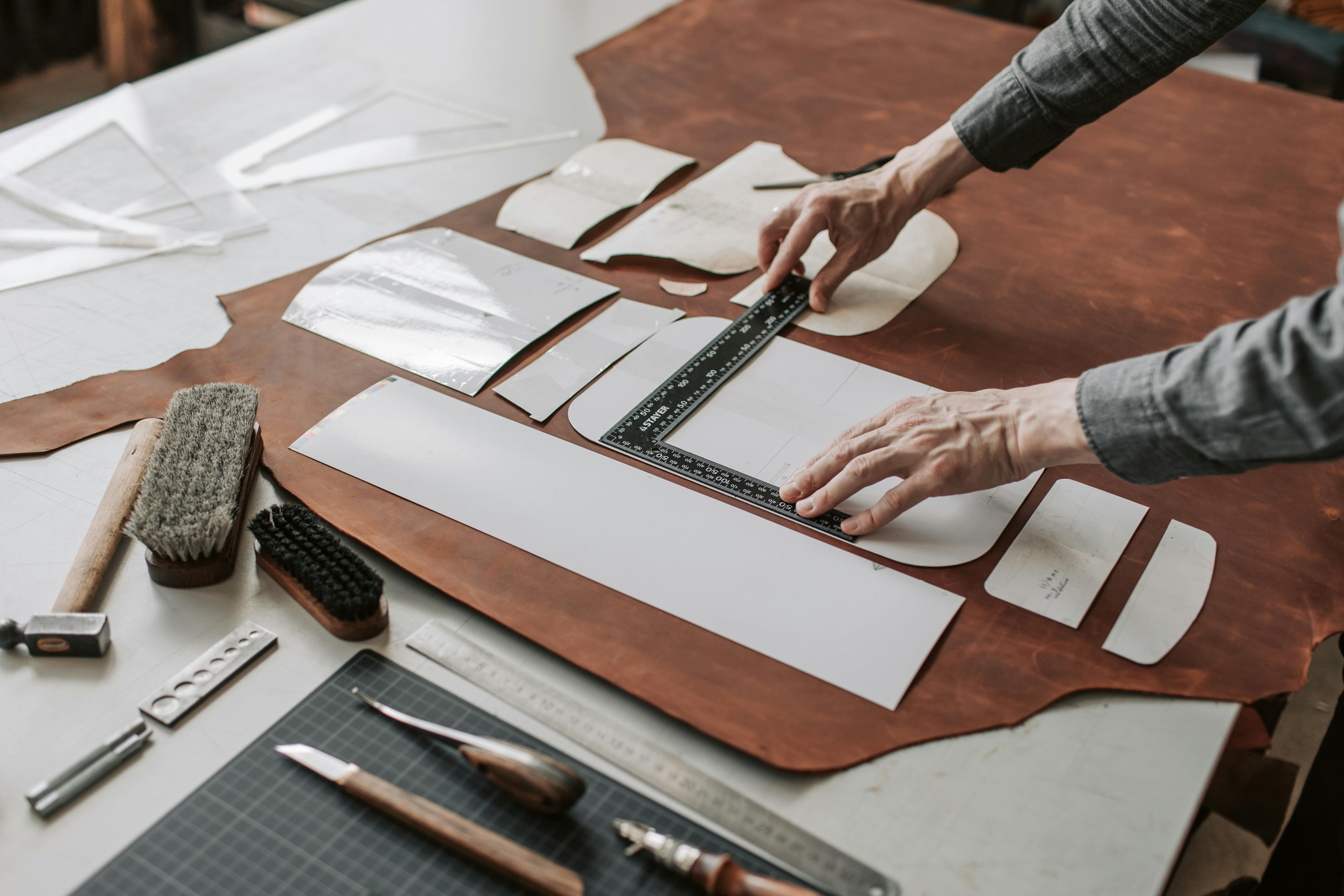 A Person Using a Set Square · Free Stock Photo