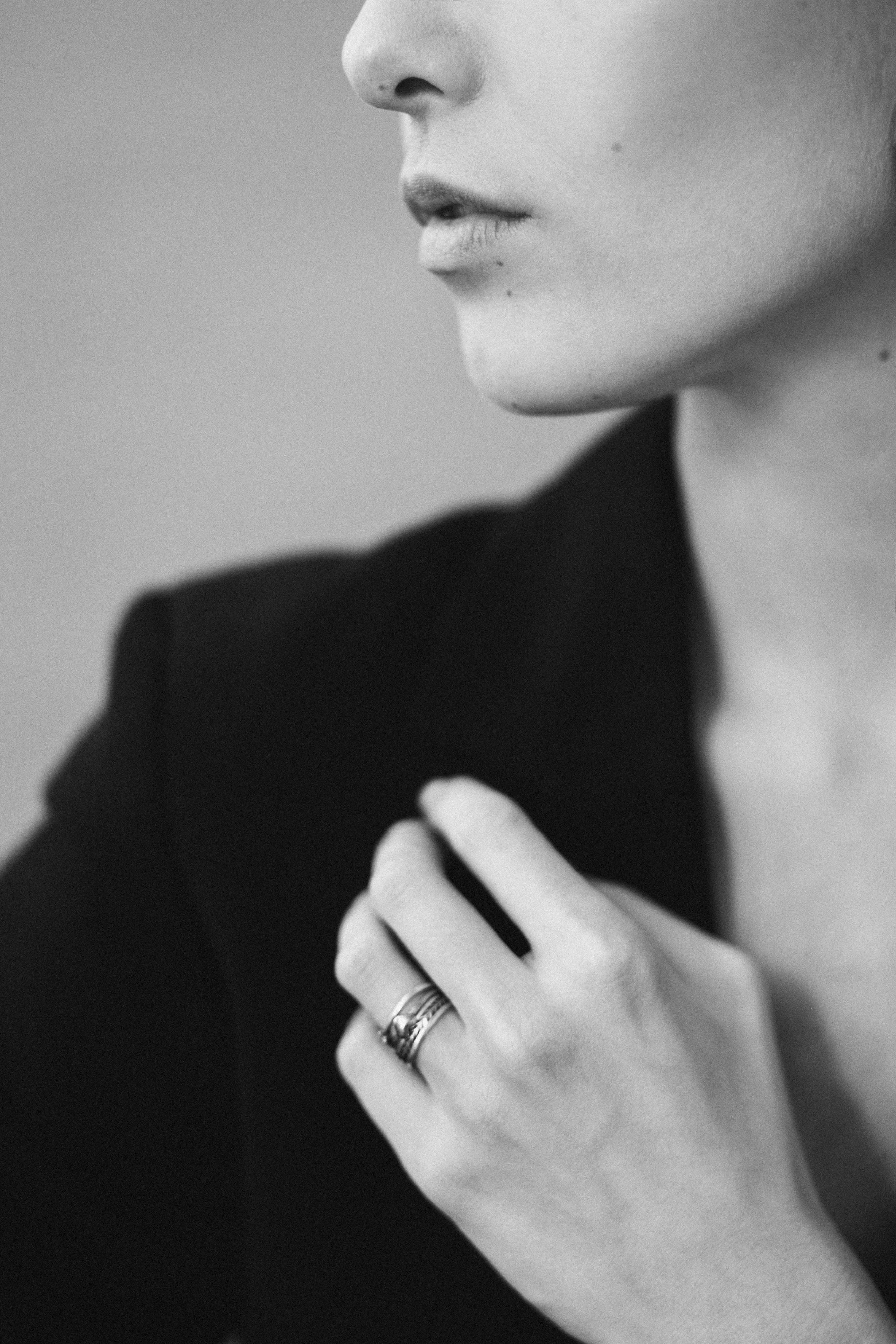 Grayscale Photo of a Woman Wearing a Ring · Free Stock Photo