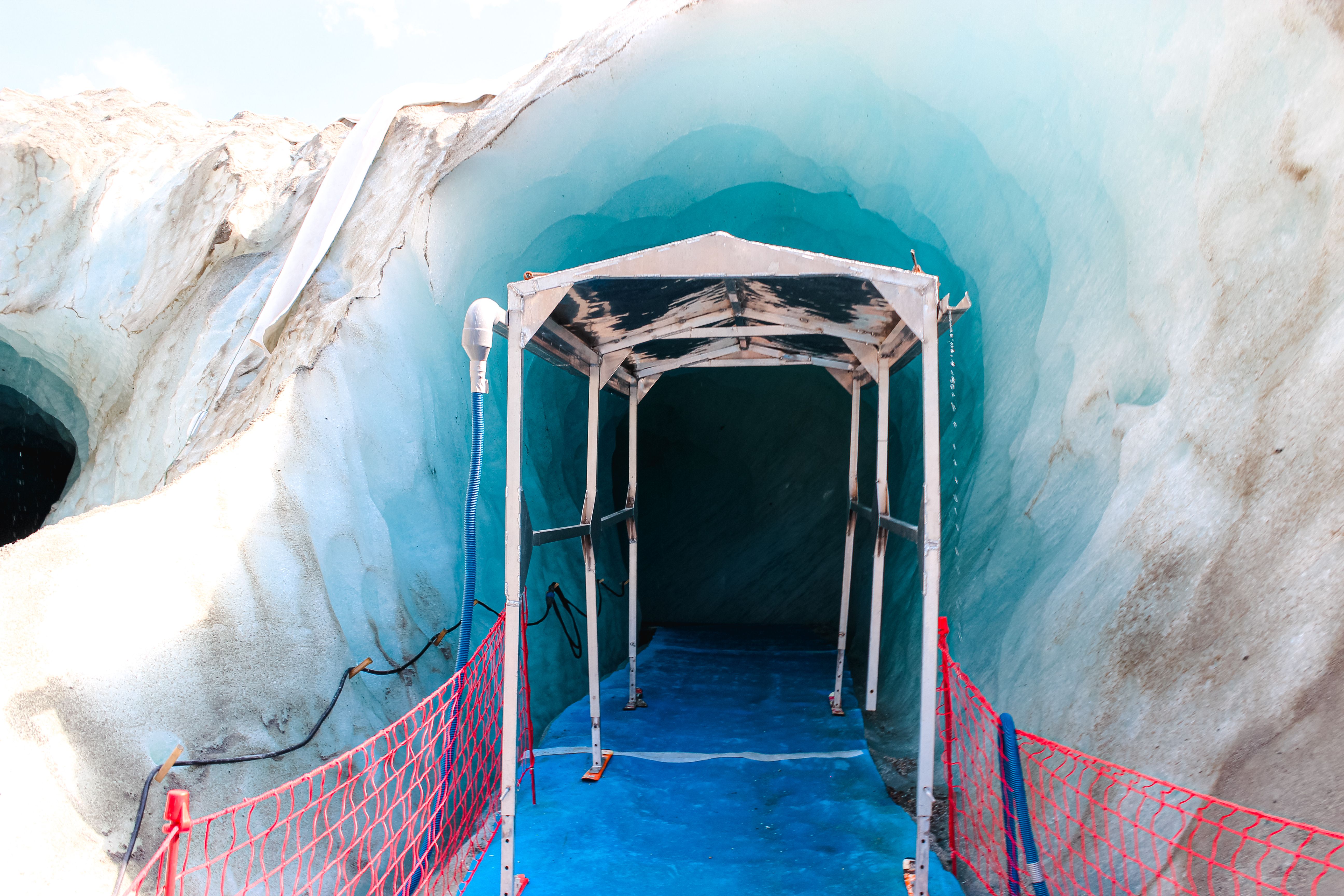 Walkway to go through glacier in cold terrain · Free Stock Photo