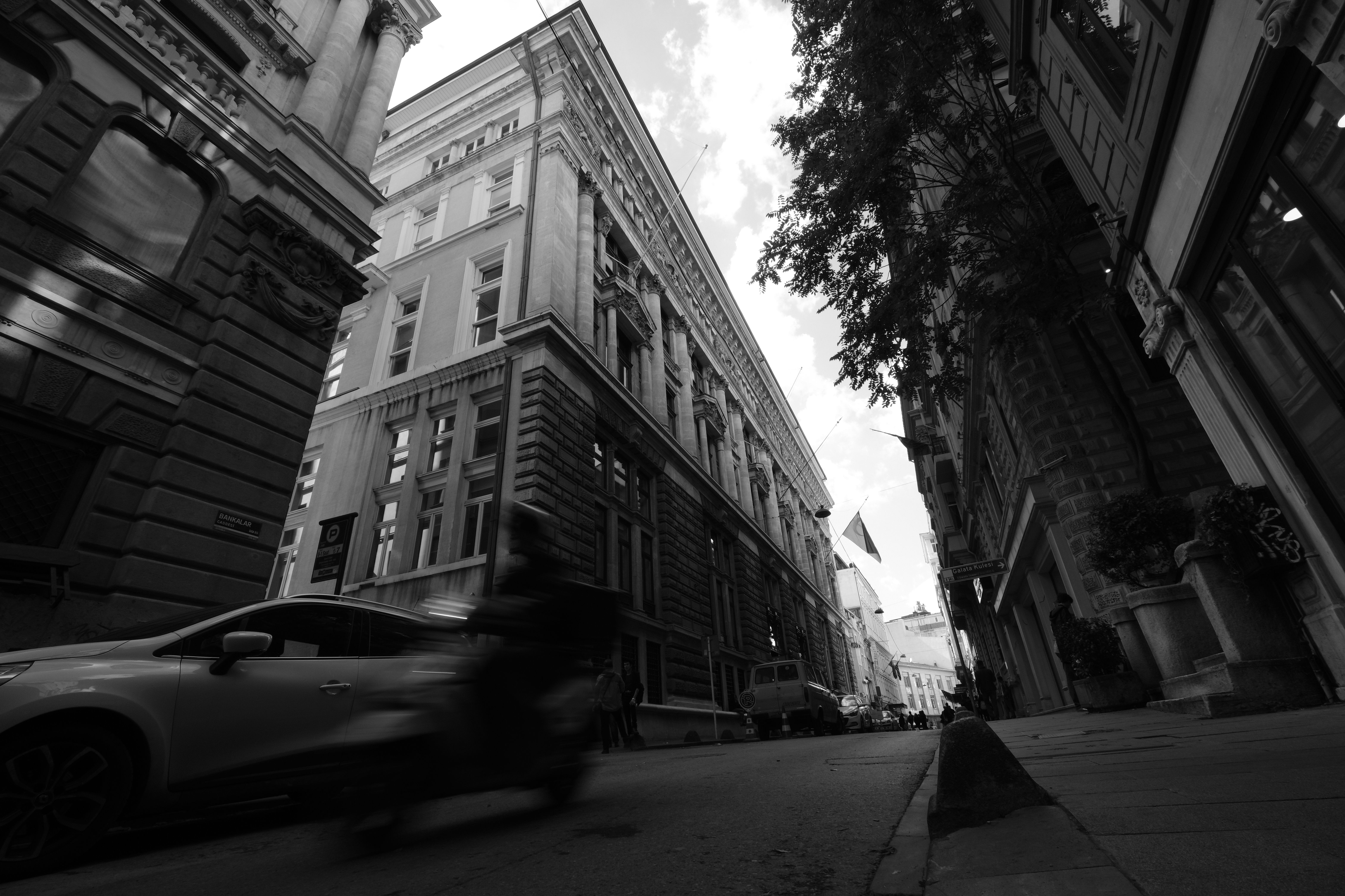 Black and White Low Angle Shot of a Street · Free Stock Photo