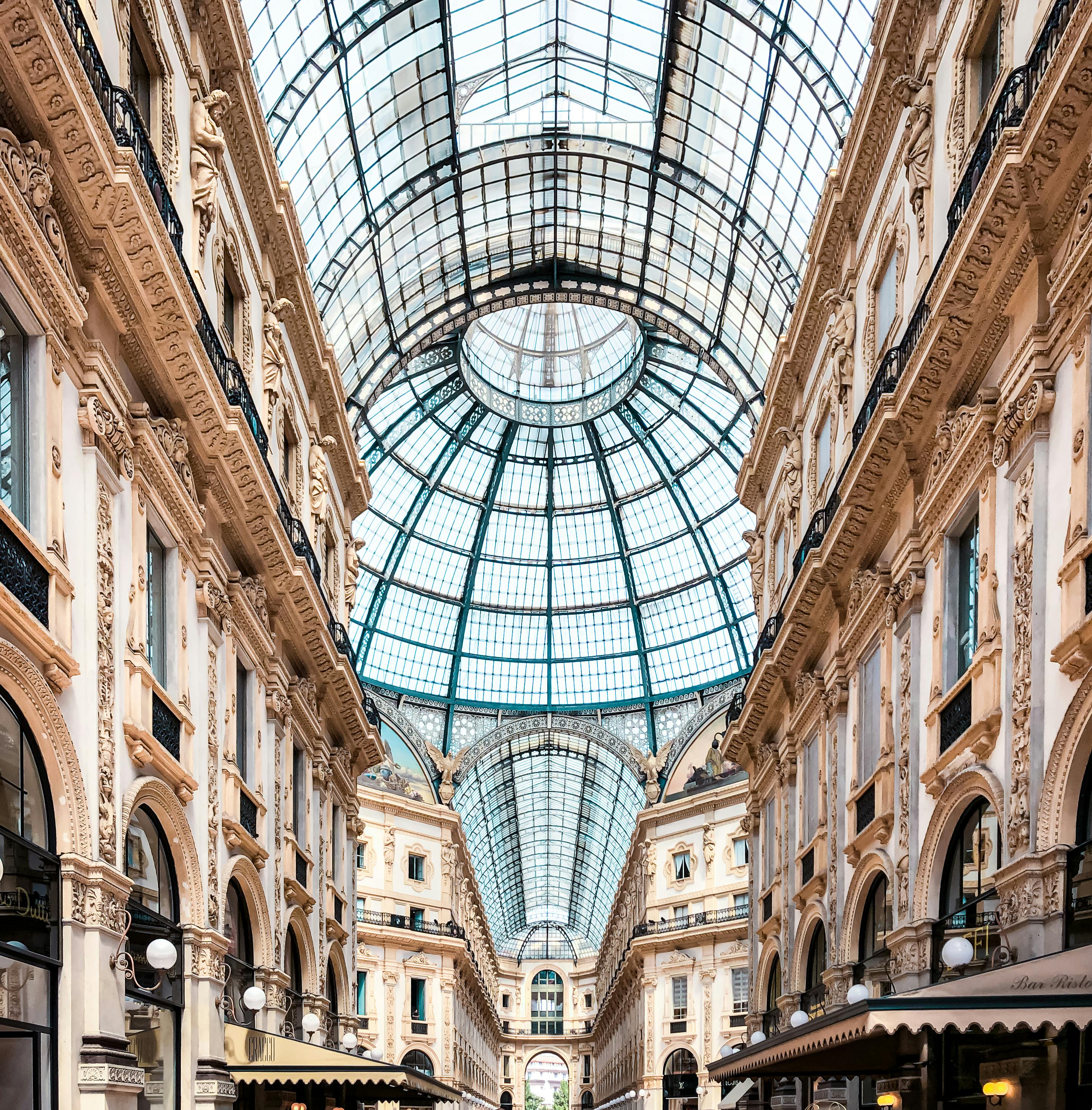 Glass and Steel Dome Ceiling Arcade · Free Stock Photo