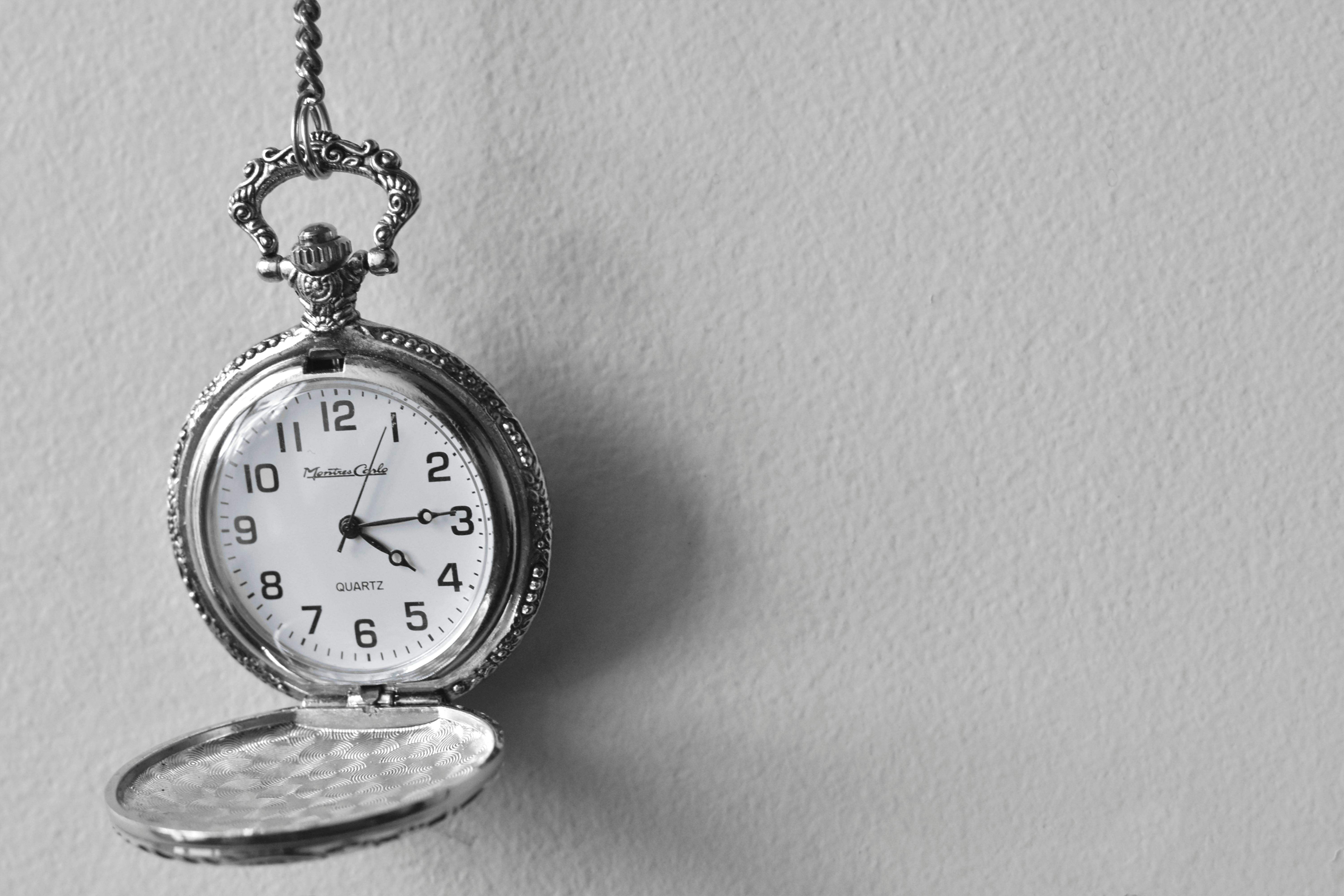 Free stock photo of black and white, pocket watch, texture