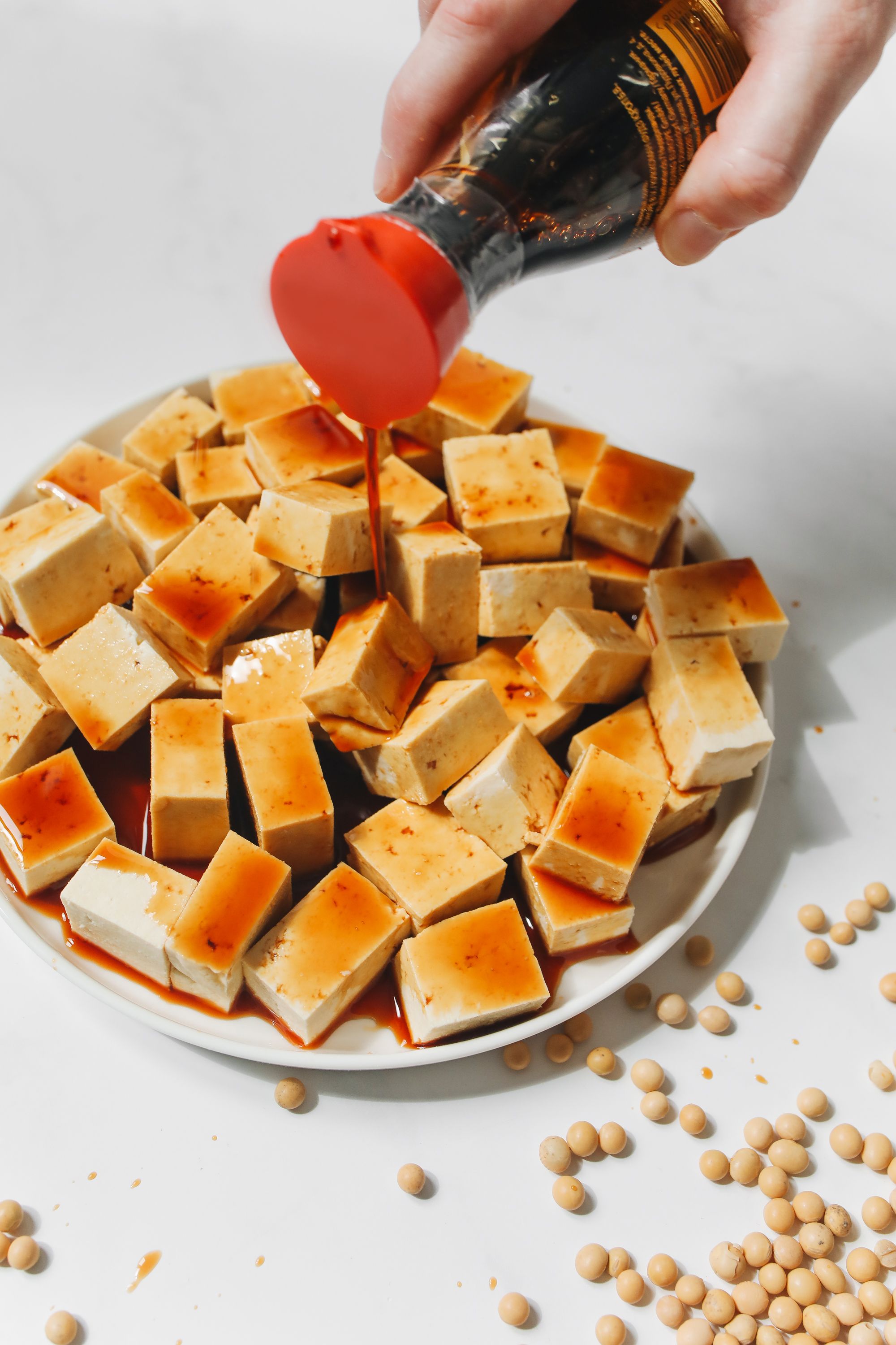 Sliced Tofu on White Ceramic Plate · Free Stock Photo