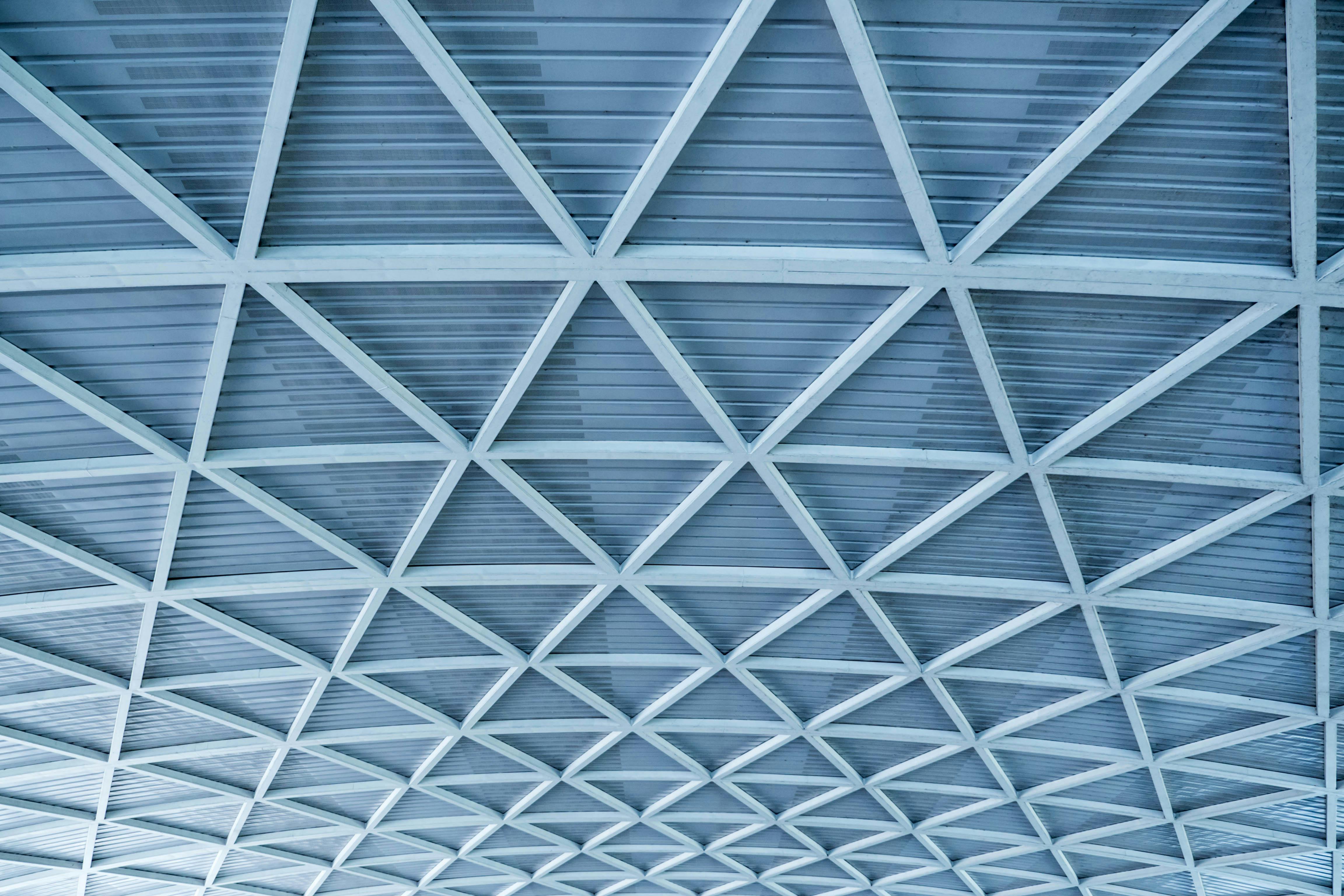 Abstract backdrop of modern building roof in sunlight · Free Stock Photo