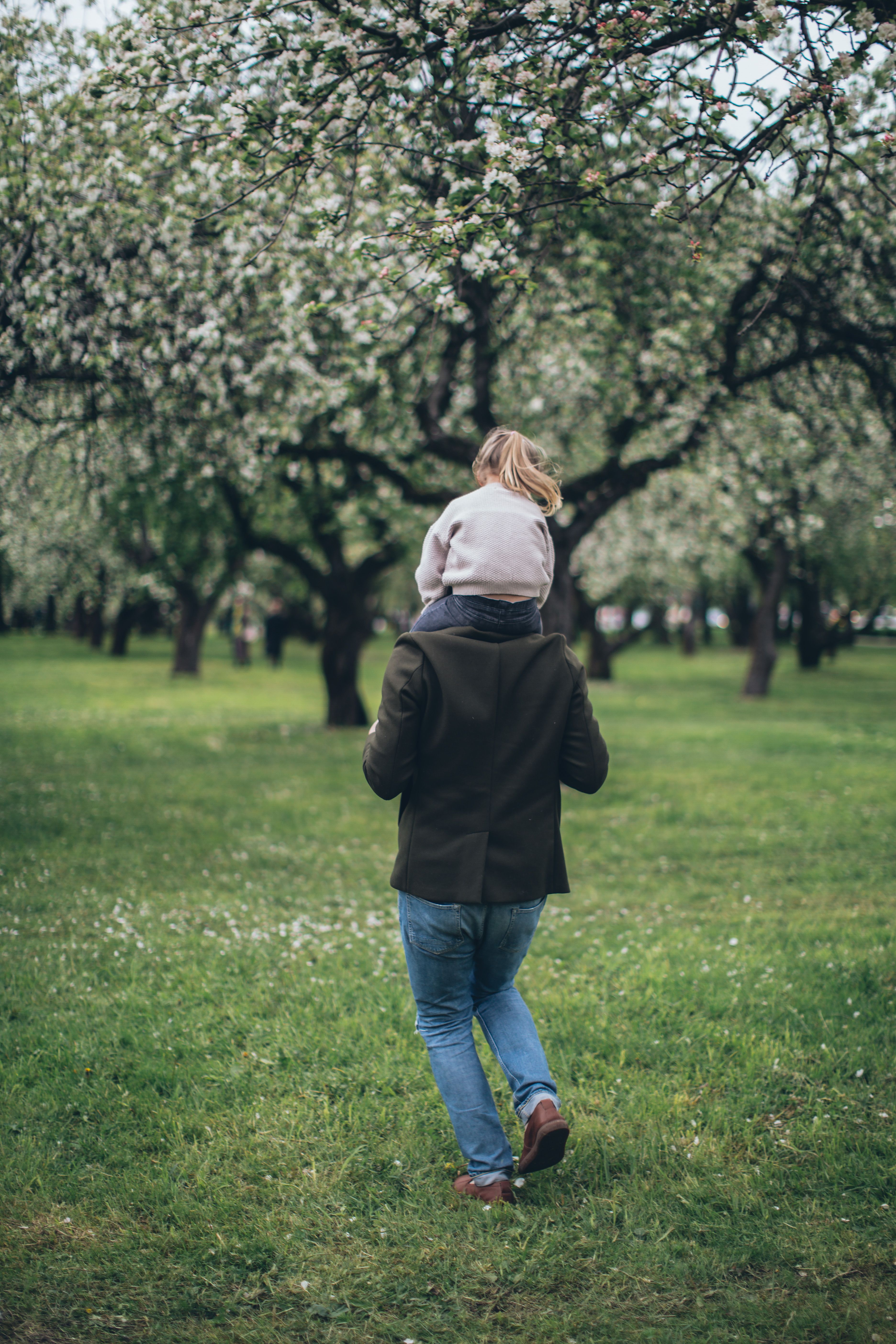 A Man Carrying a Child on His Shoulders · Free Stock Photo