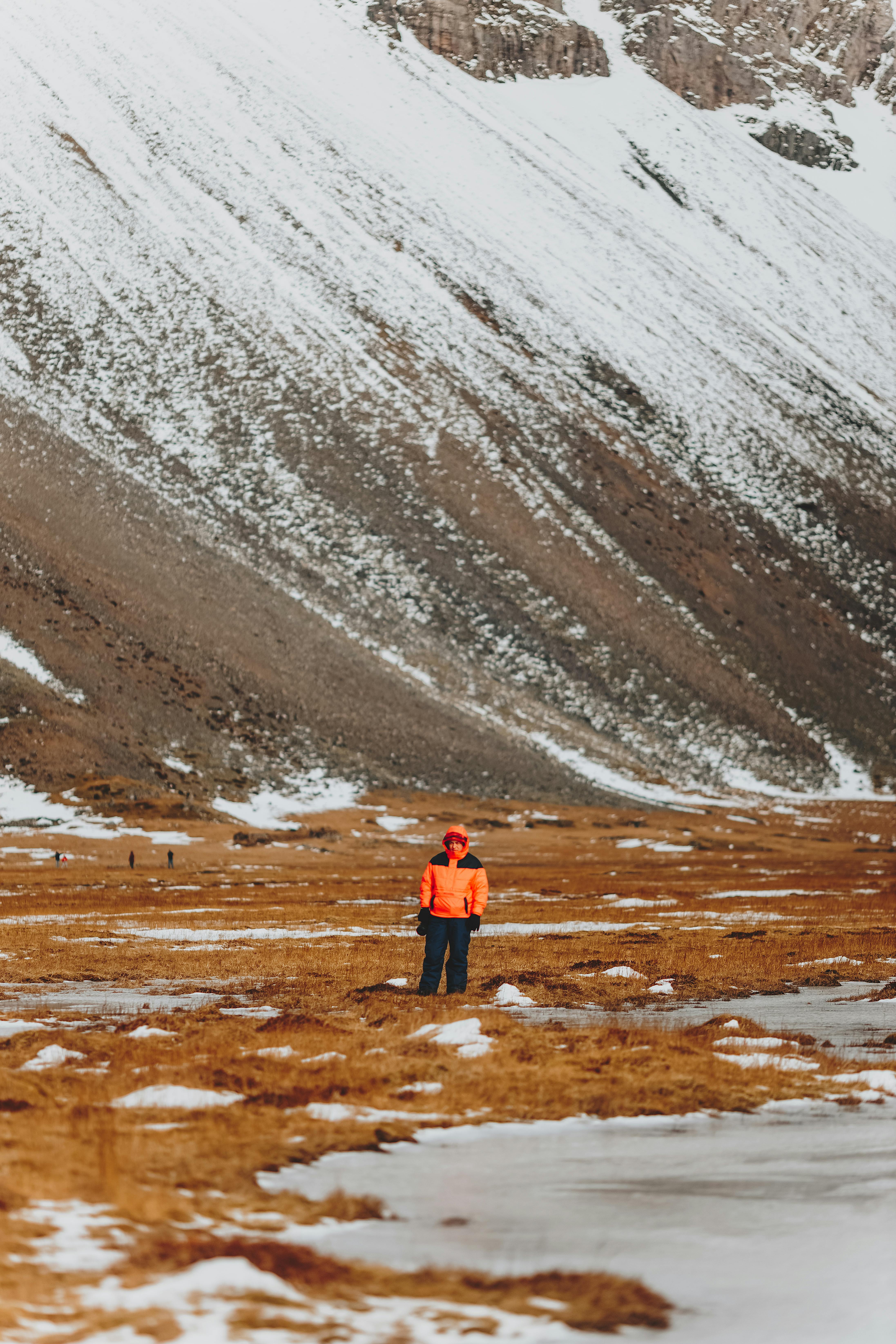 Lonely traveler in remote cold terrain · Free Stock Photo