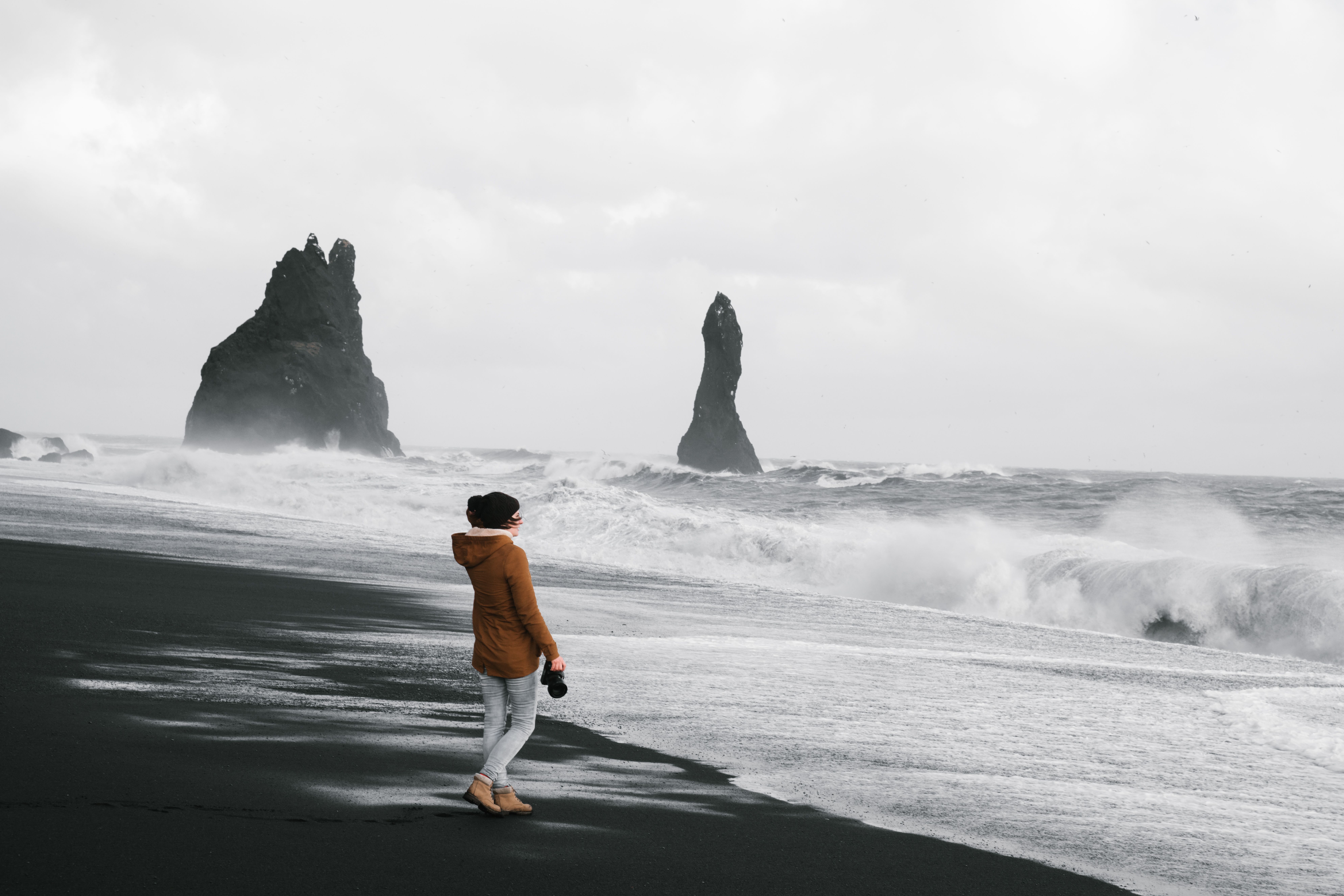 Woman Looking at the Waves · Free Stock Photo