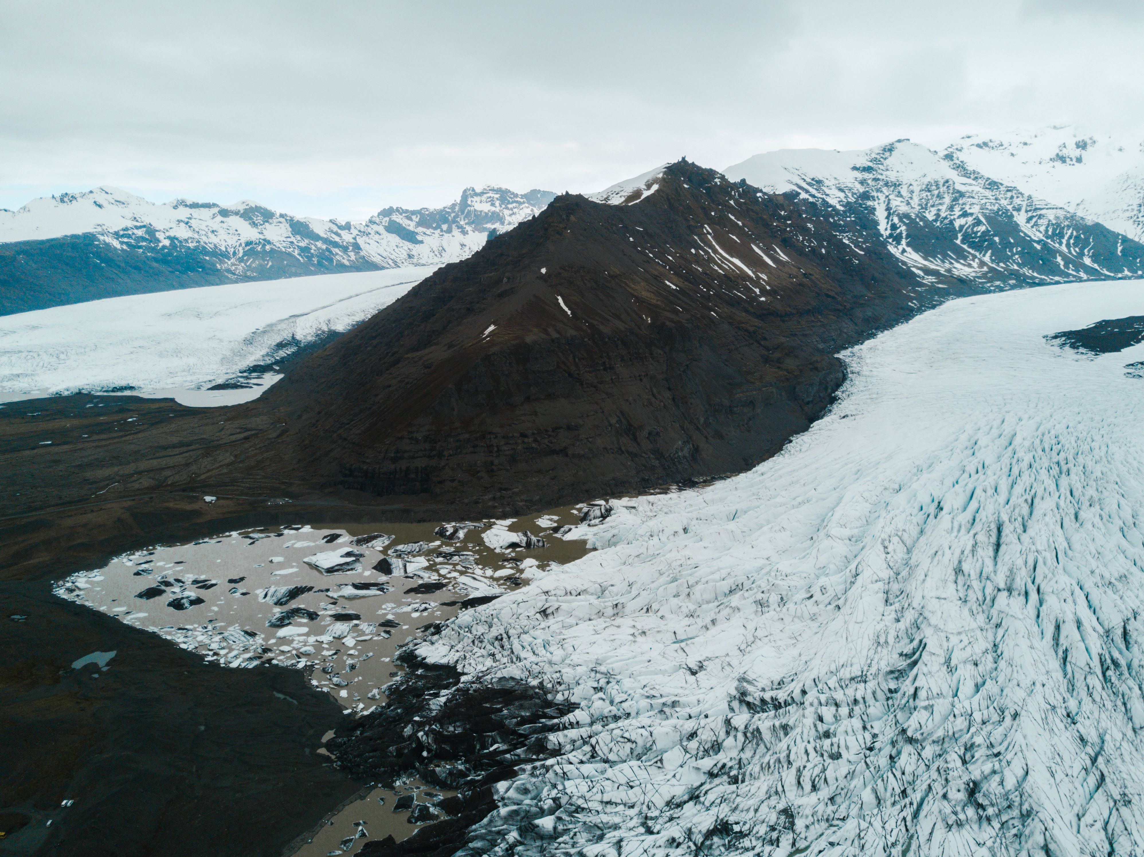 Landscape with Mountains on Snowy Day · Free Stock Photo