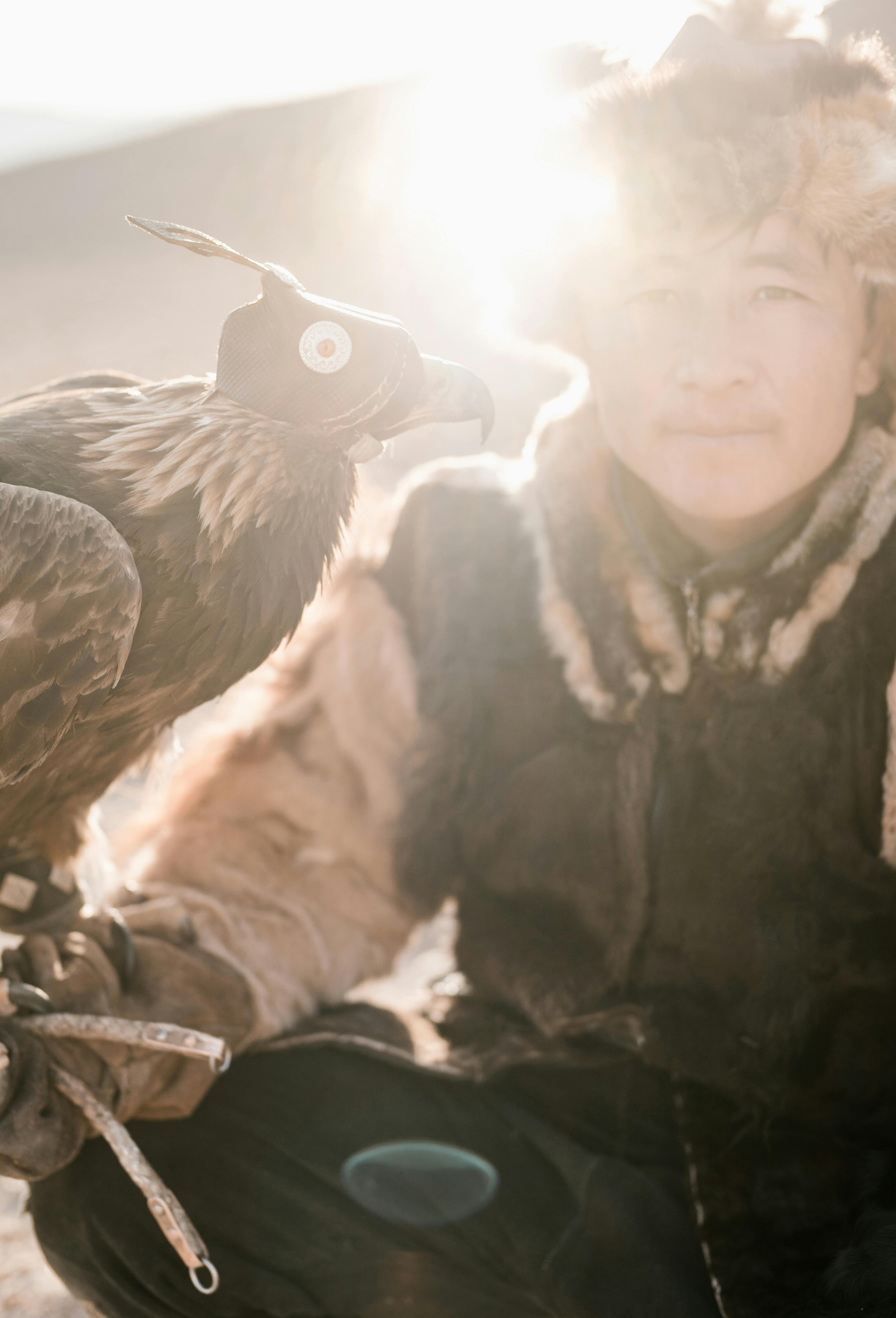 Mongolian Man with Falcon · Free Stock Photo