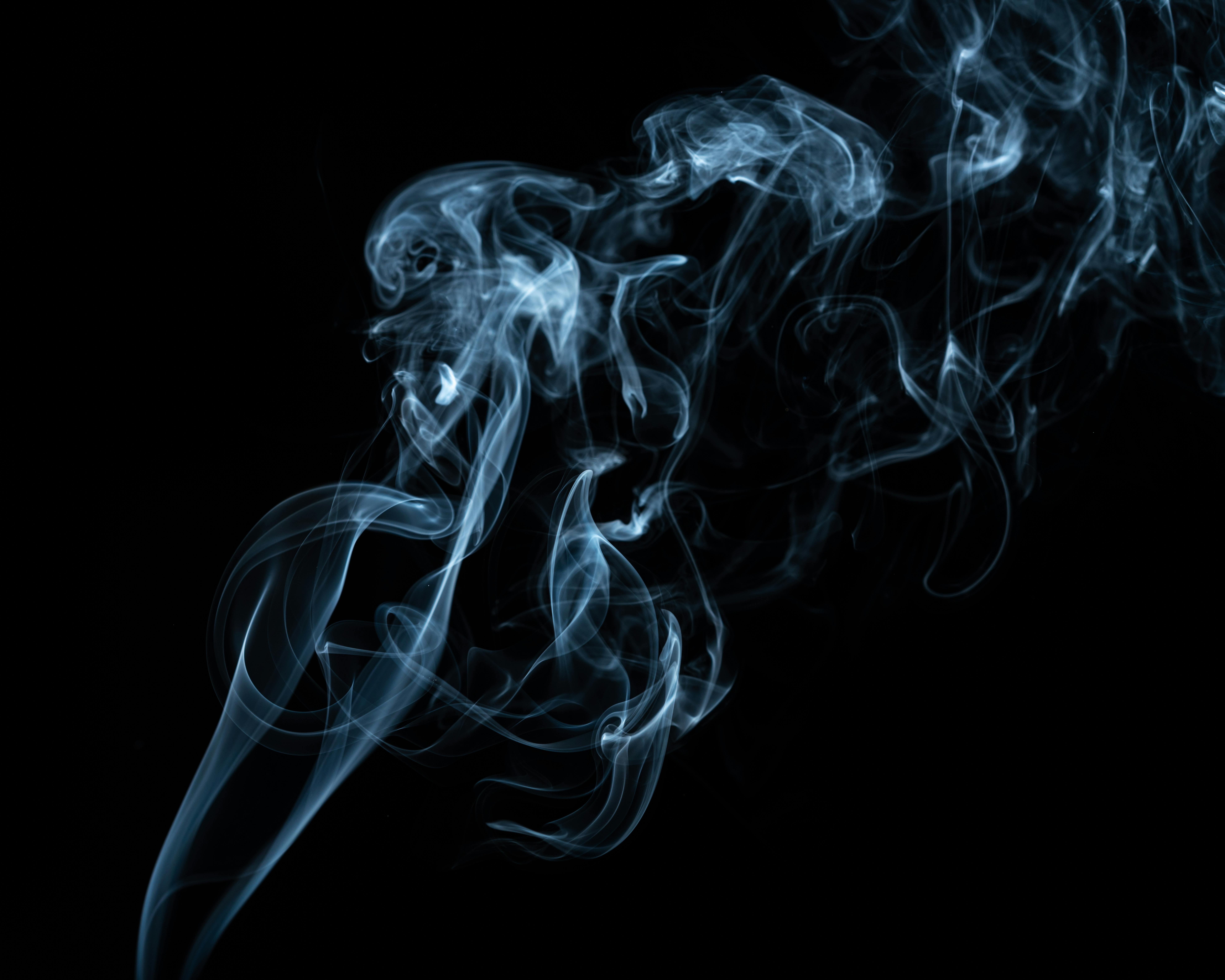 Fantastic smoke flow on black background in evening · Free Stock Photo
