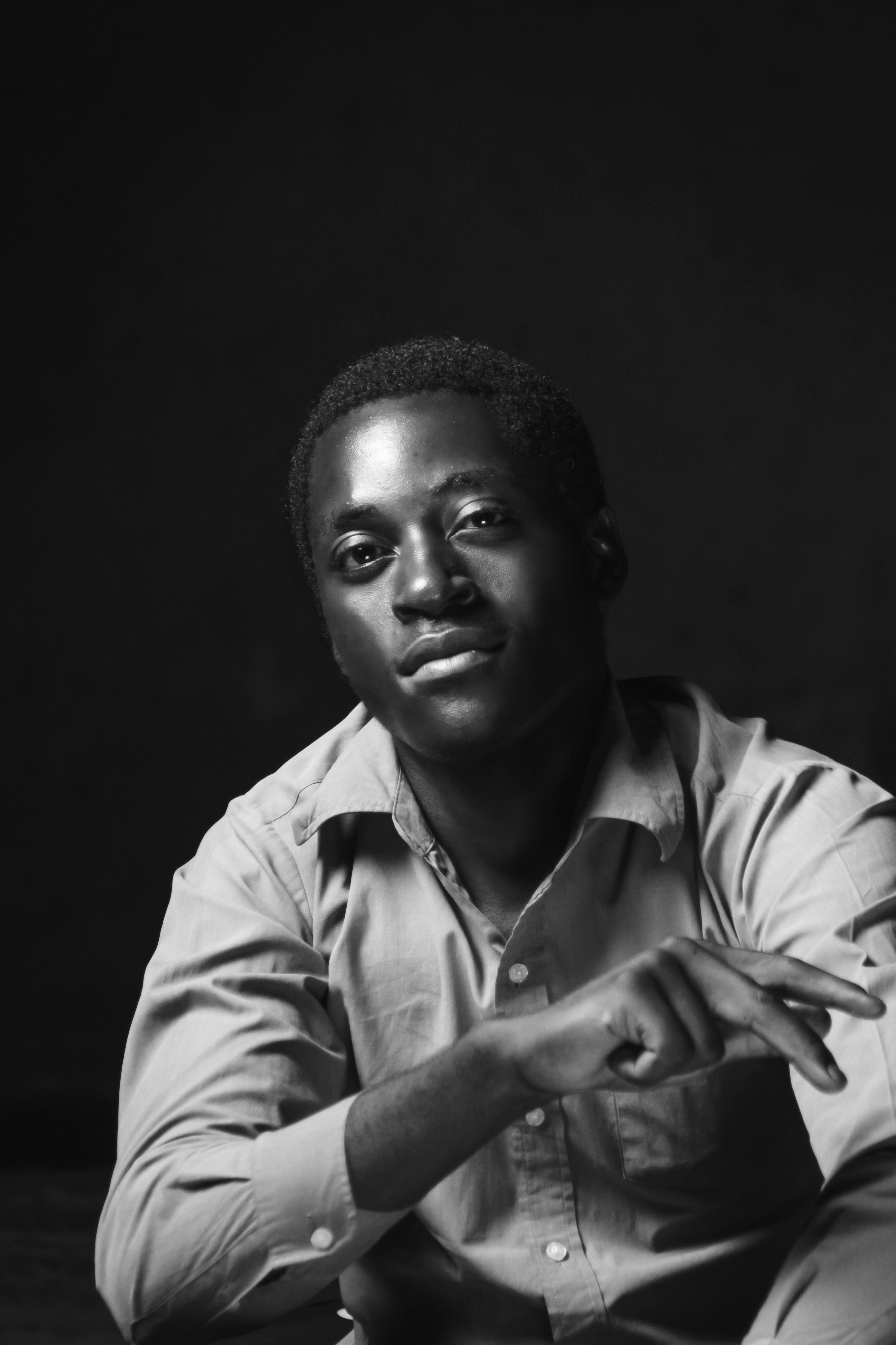 Grayscale Portrait of a Man · Free Stock Photo