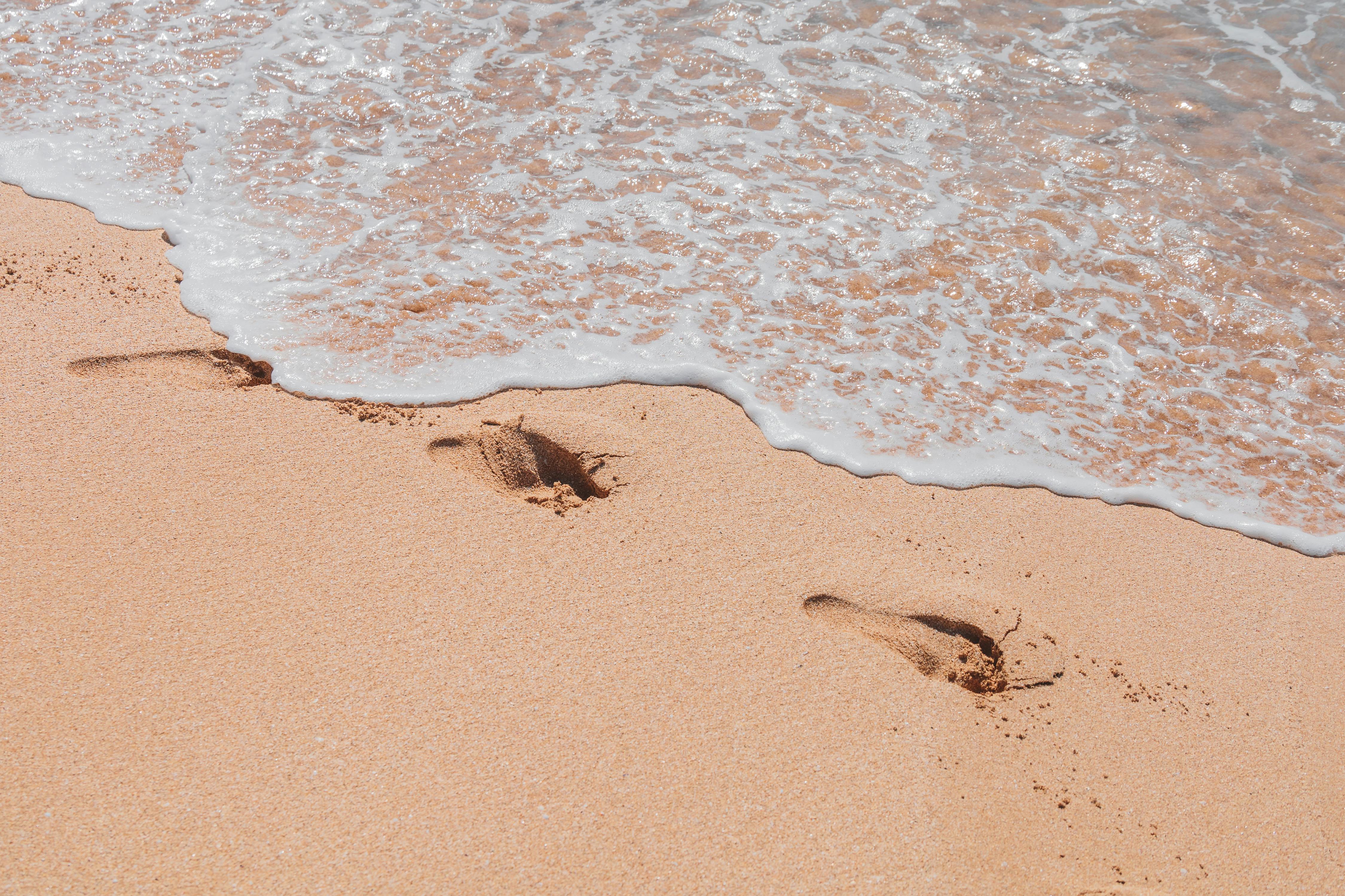 Footsteps Along the Seashore · Free Stock Photo