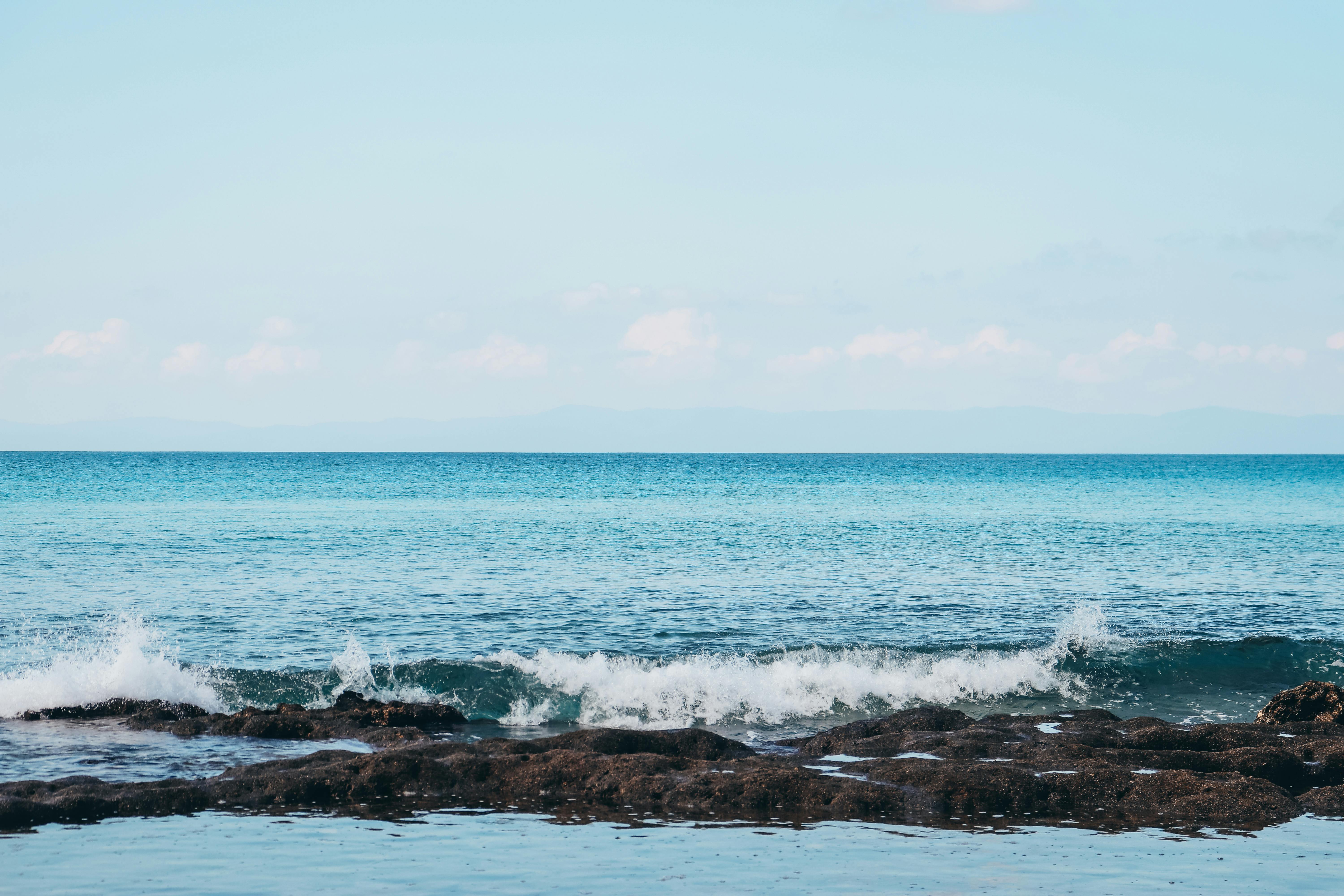 Calm rippling blue sea water surface · Free Stock Photo
