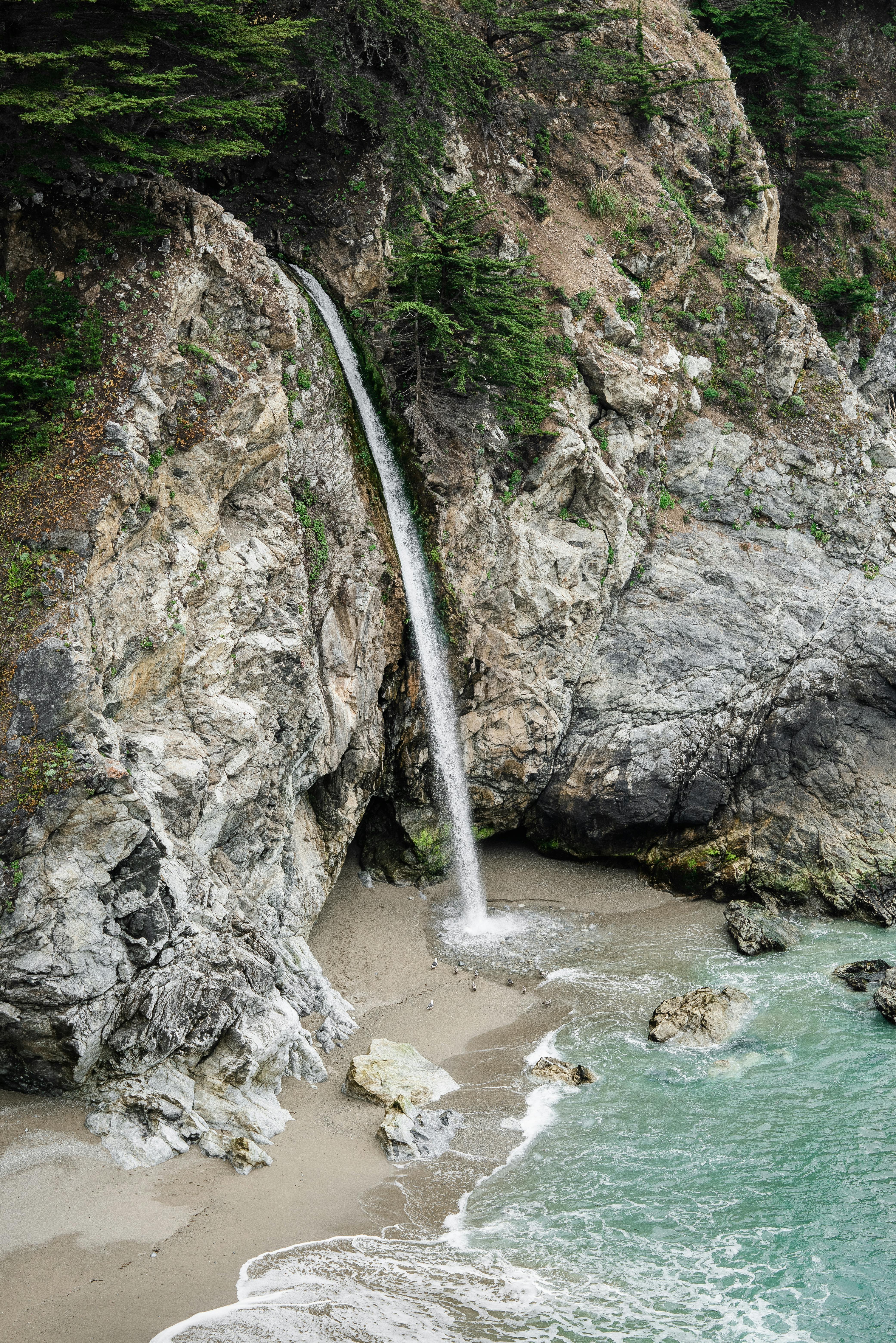 Aerial View Of Waterfalls On A Mountain · Free Stock Photo