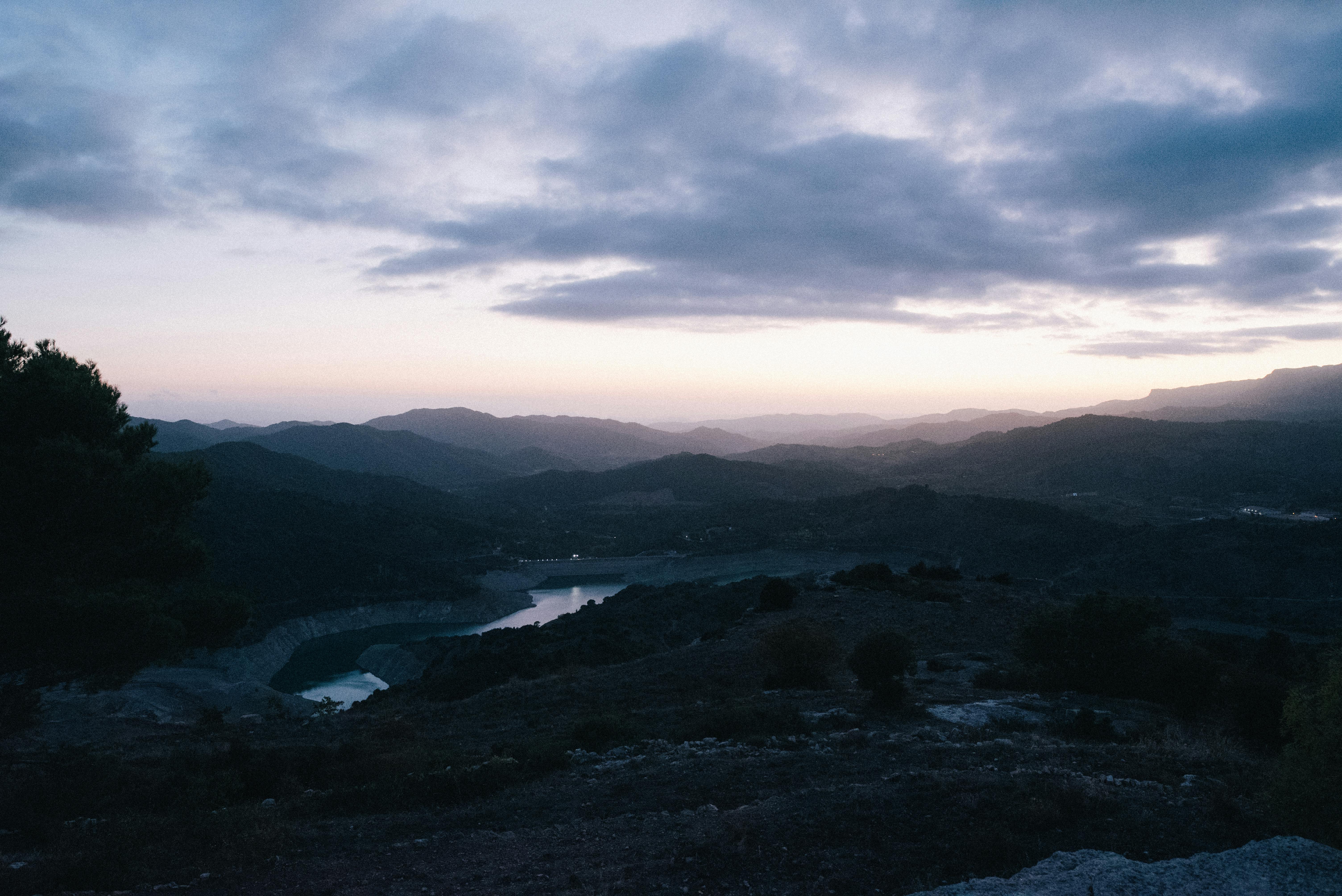 Hills in Countryside at Dusk · Free Stock Photo