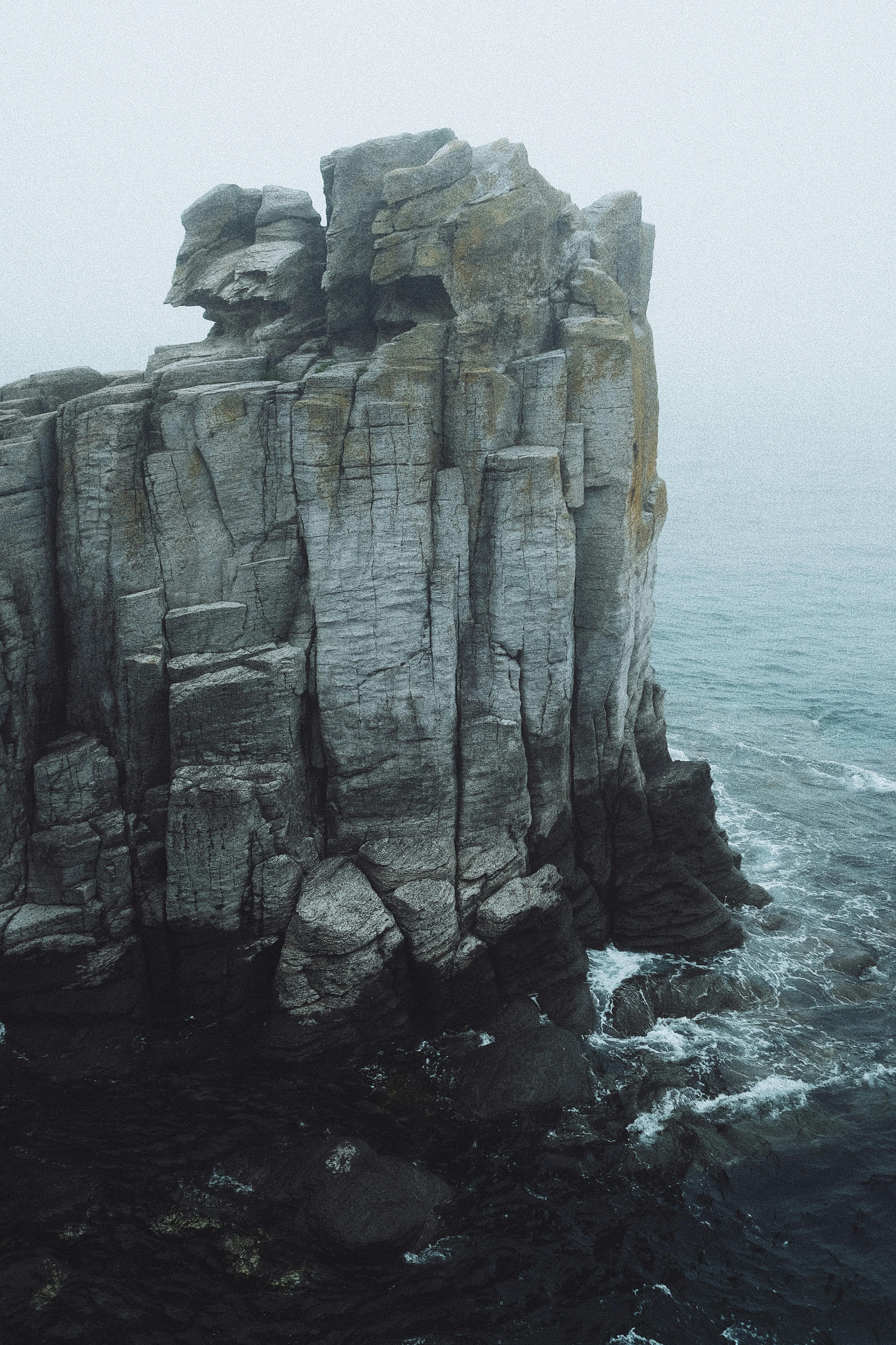 Gray Rock Formation on Sea · Free Stock Photo