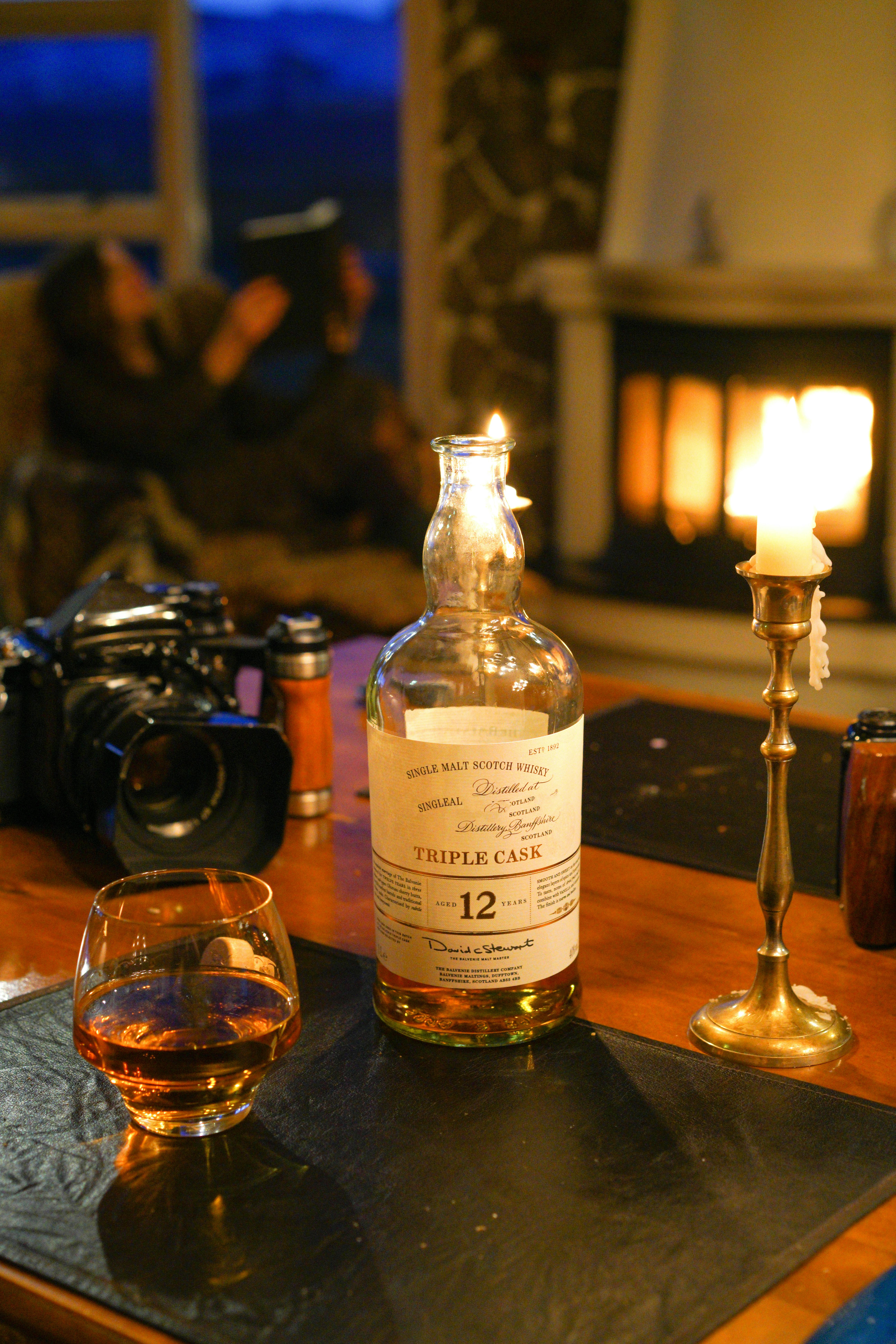 Alcohol and Candle on Table · Free Stock Photo