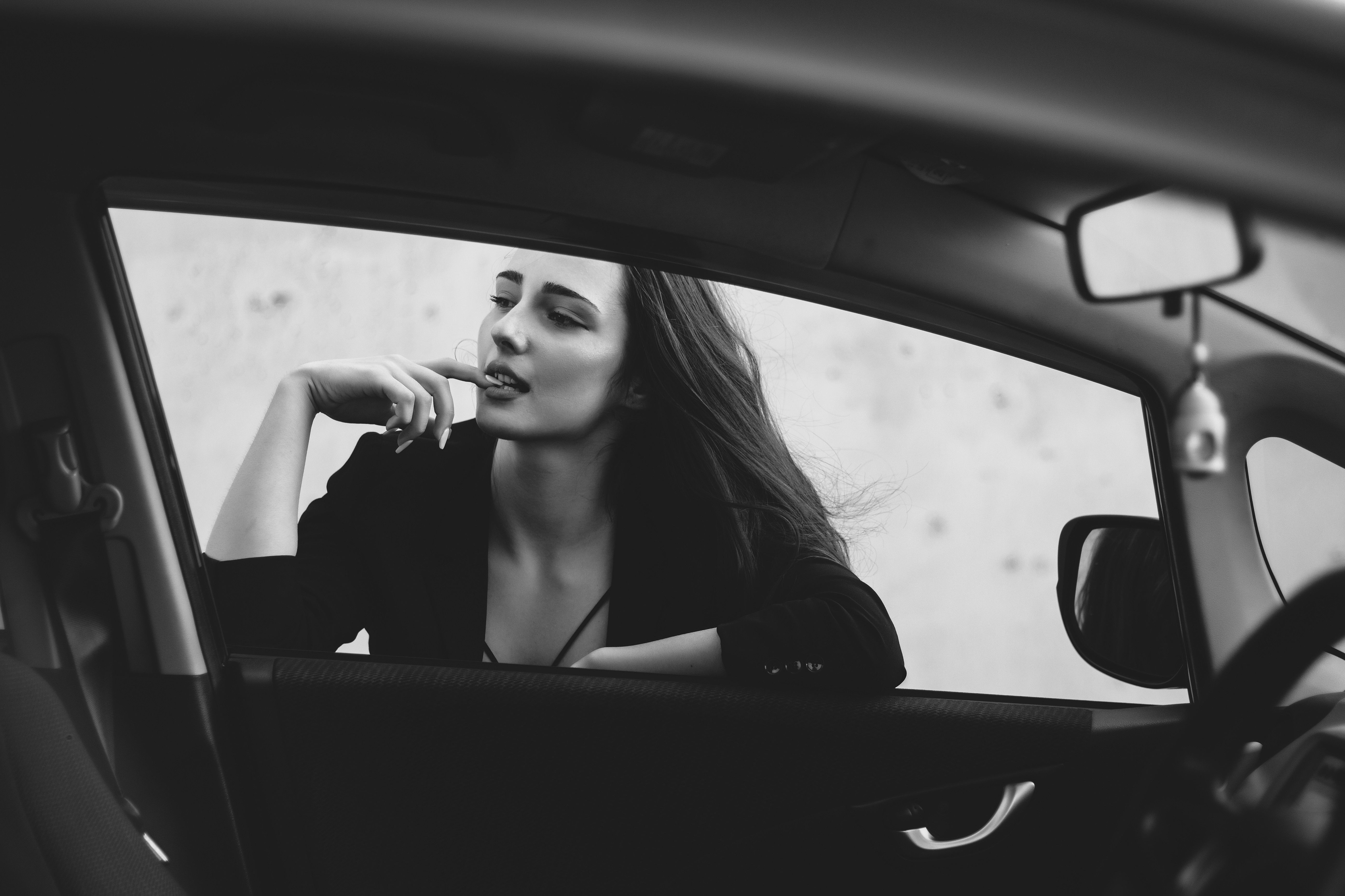 A Woman Sitting Inside the Car · Free Stock Photo