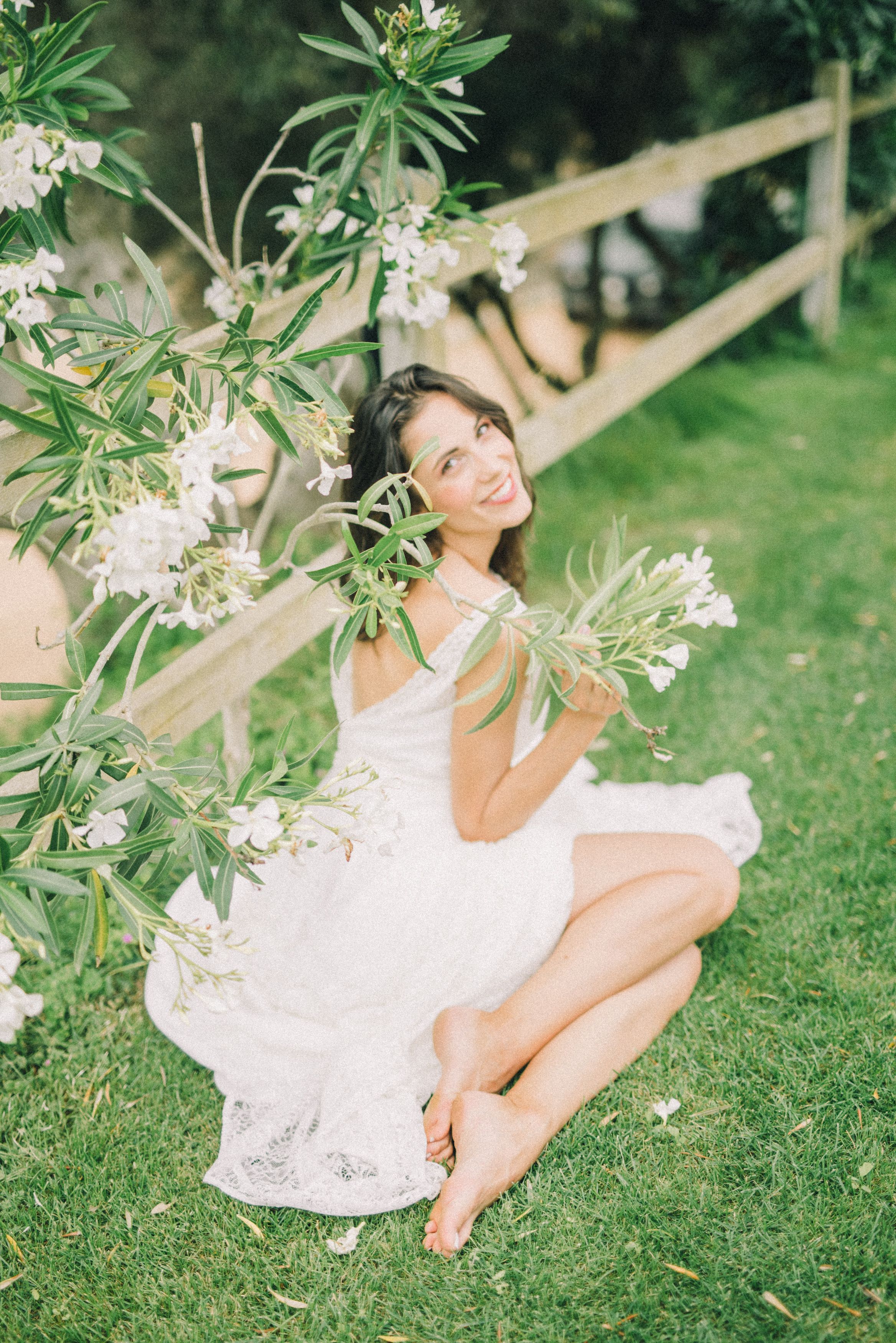Bride Posing on the Background of a Nature Inspired Wedding Venue ...