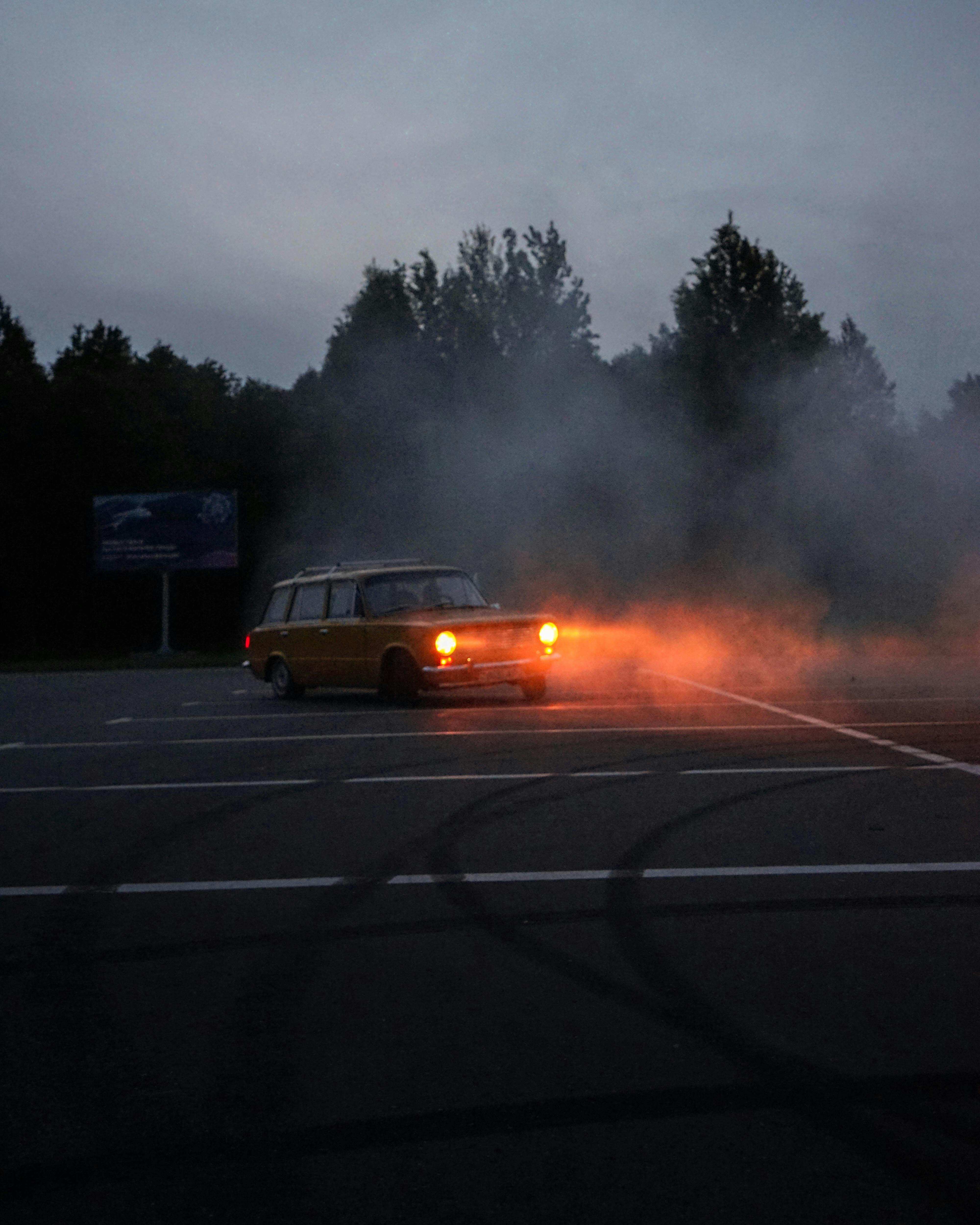 Car With an Open Headlights · Free Stock Photo