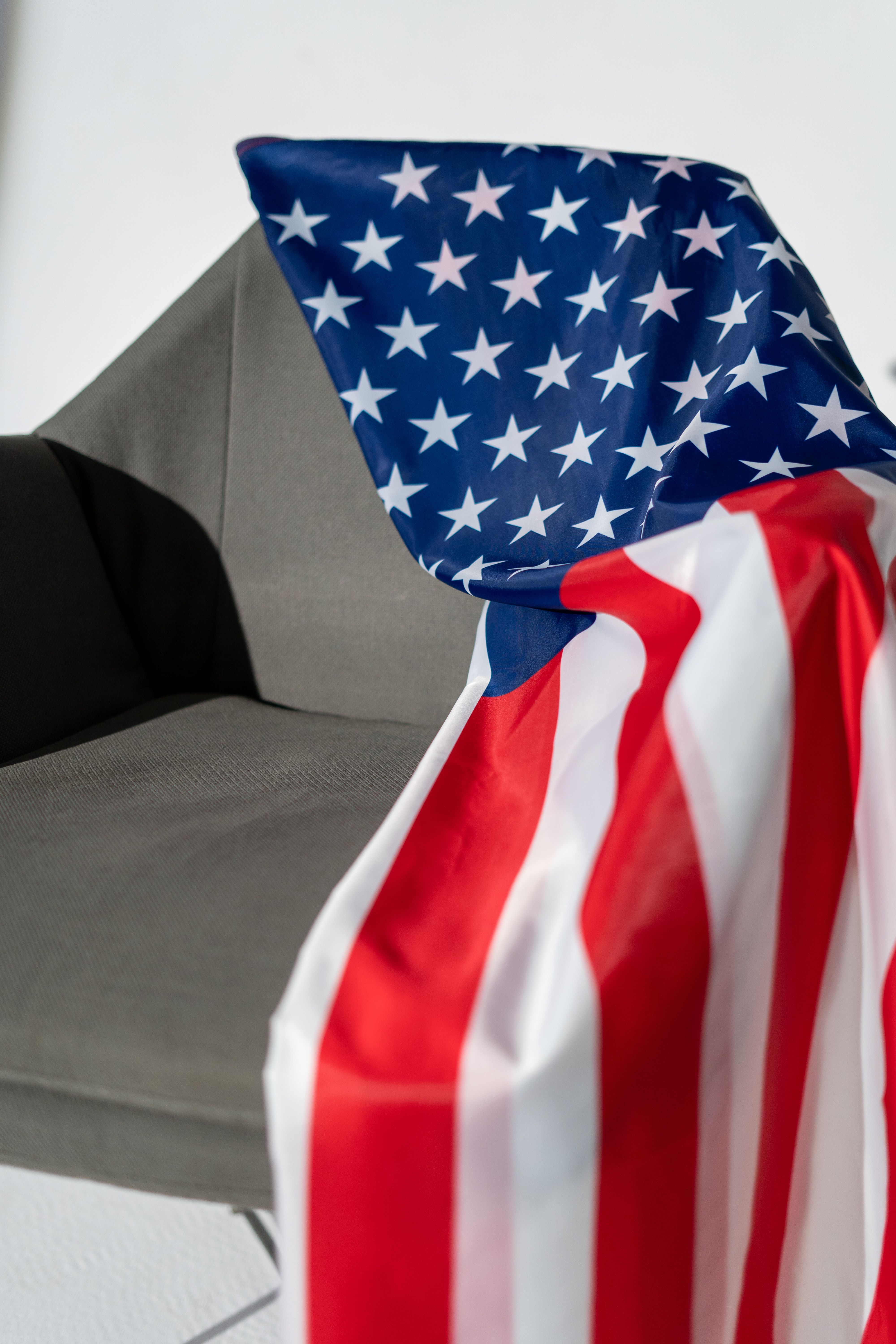 American Flag on an Armchair · Free Stock Photo