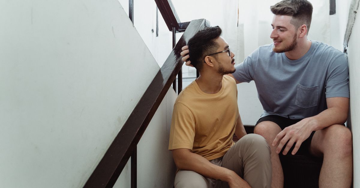 Two Men Being Affectionate Free Stock Photo two-men-being-affectionate-free-stock-photo