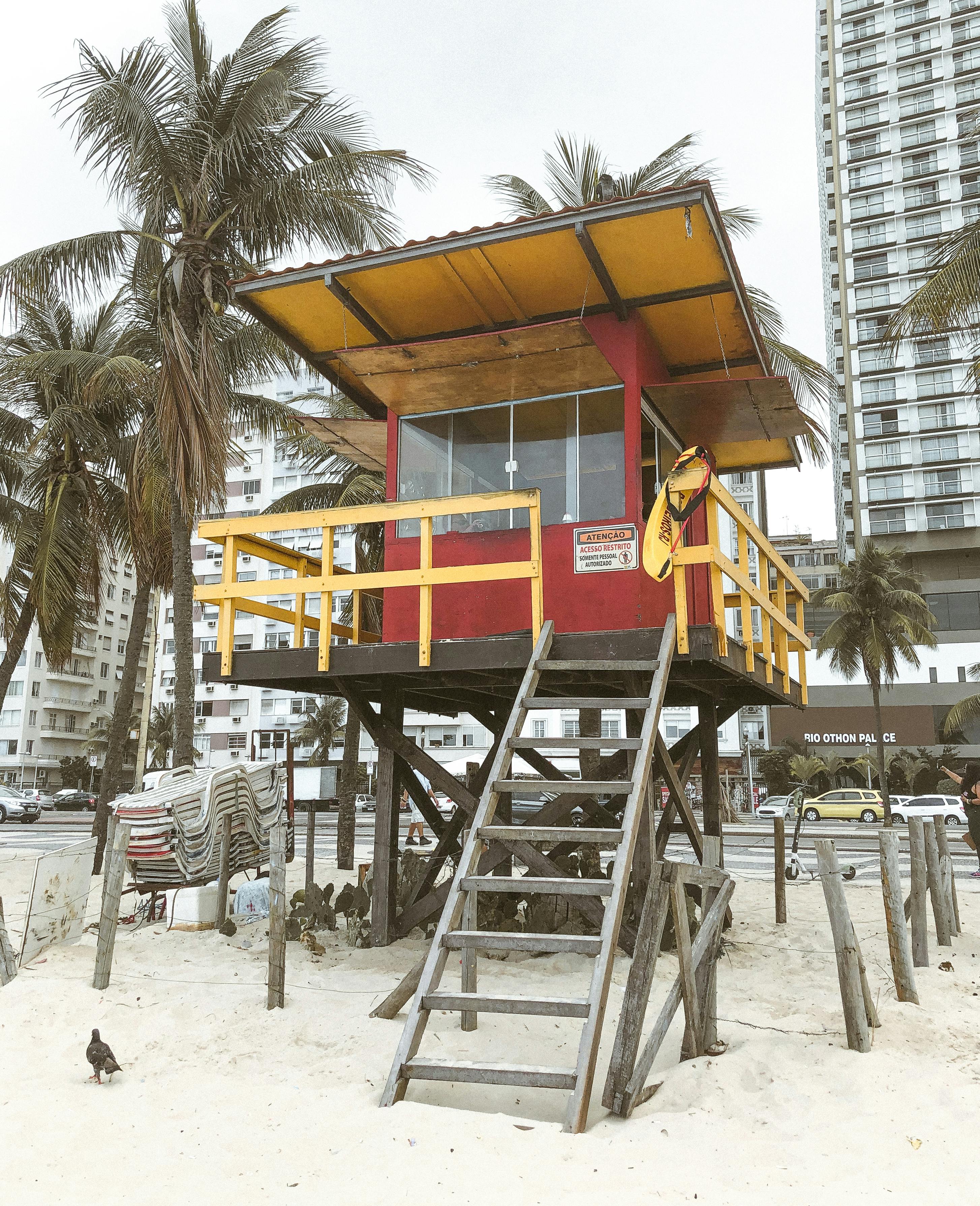 Wooden Lifeguard Post on Beach Sand · Free Stock Photo