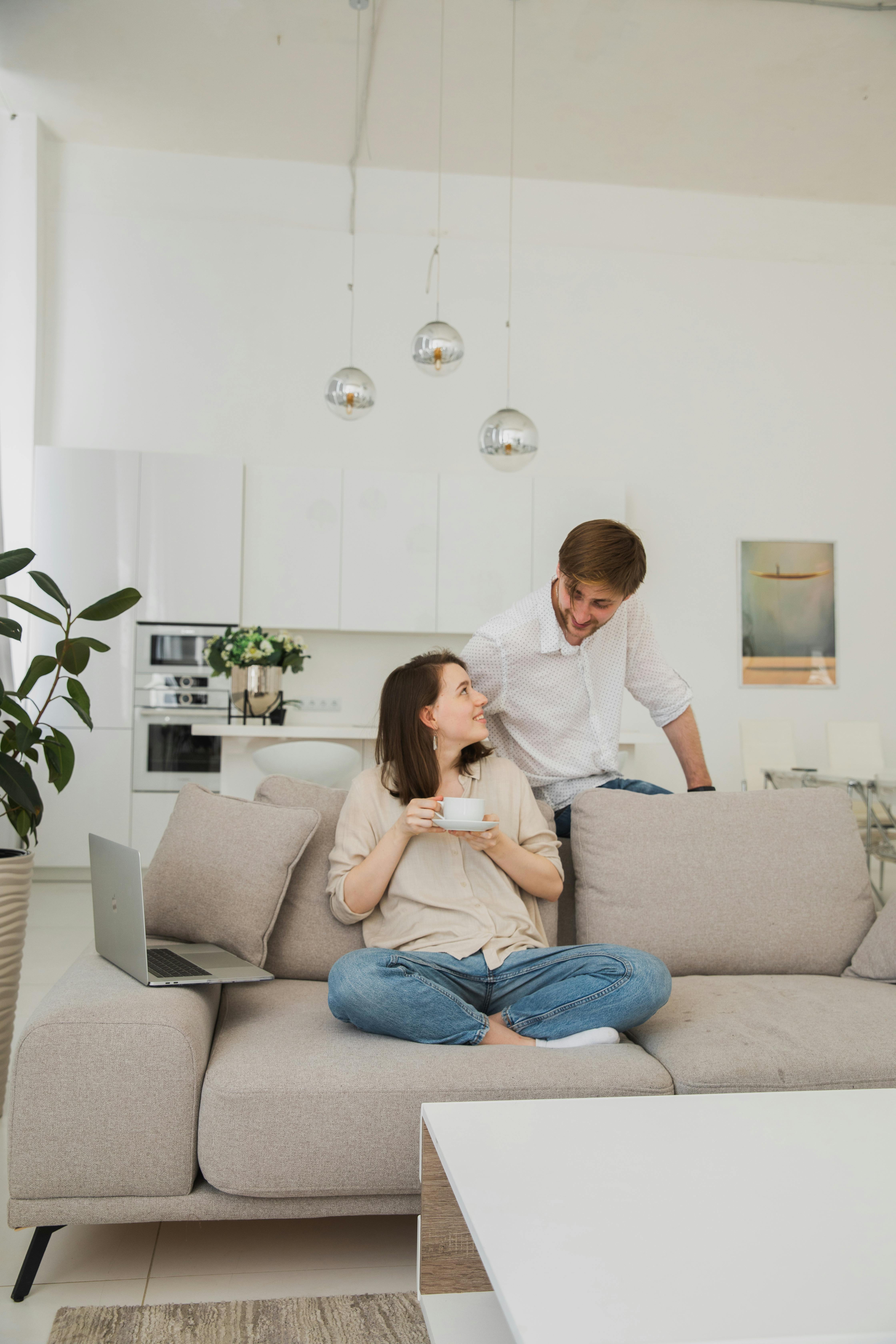 Happy Couple in Living Room · Free Stock Photo