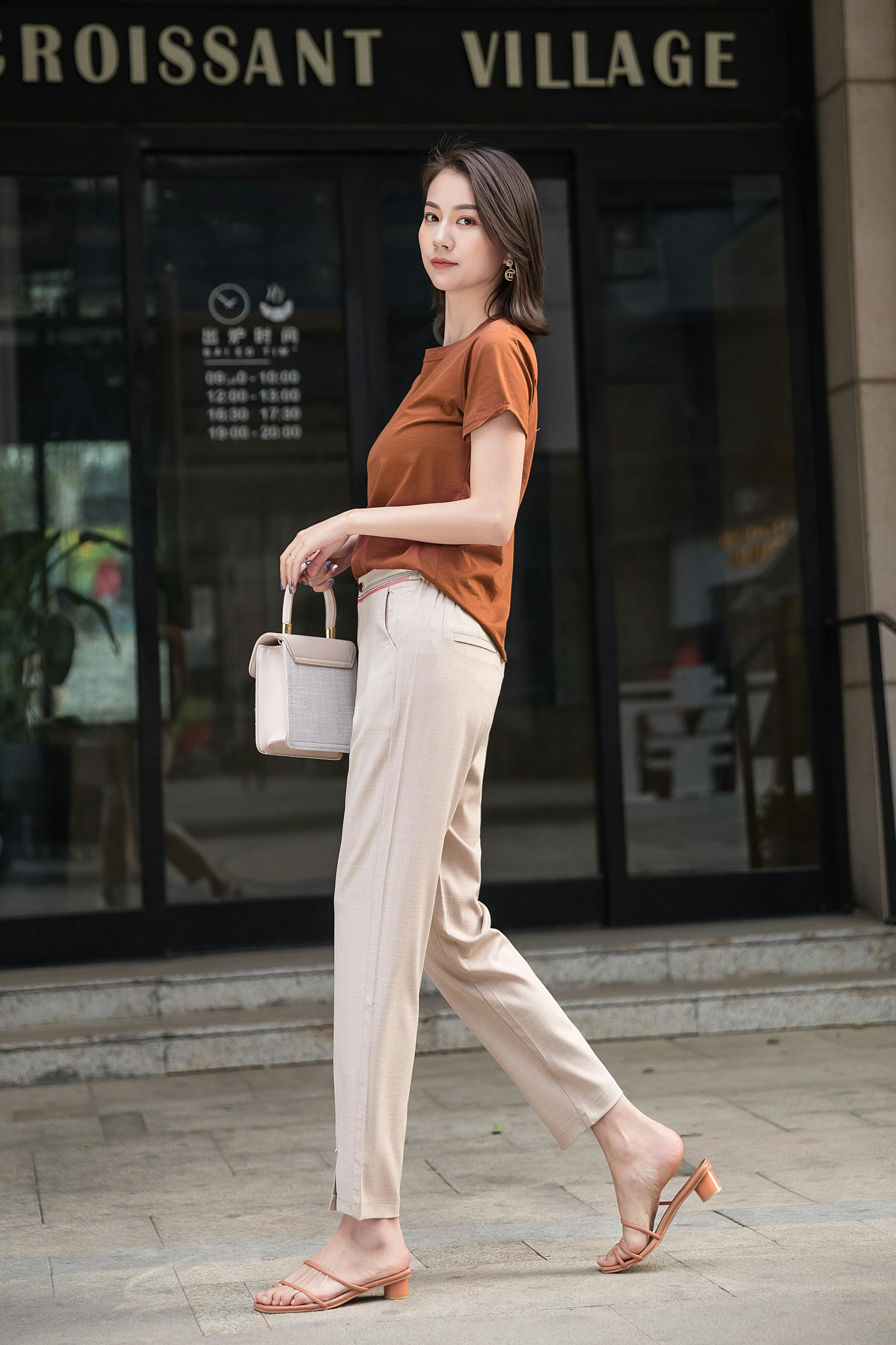 Woman Walking with Bag · Free Stock Photo
