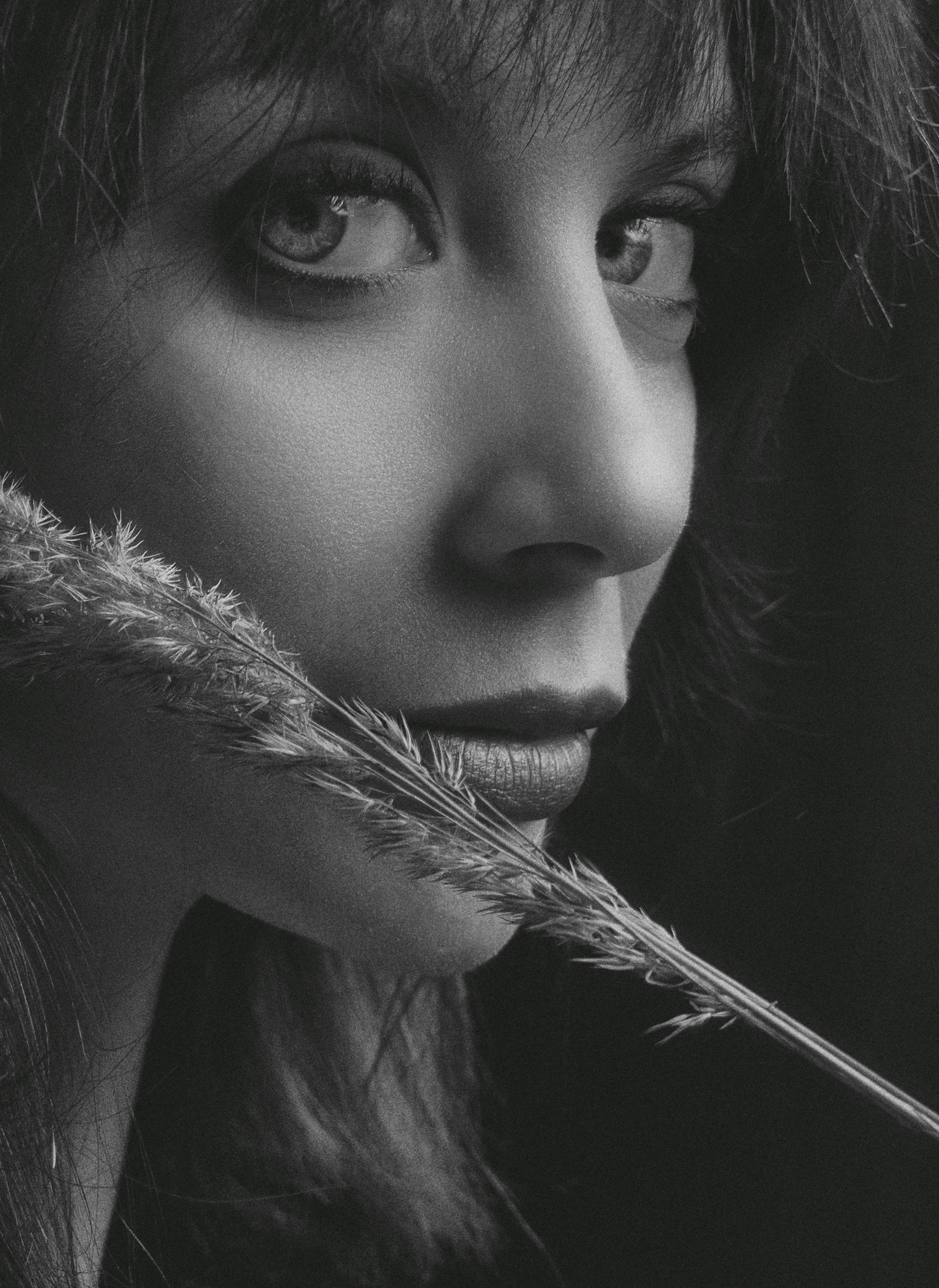 Grayscale Portrait Of Woman · Free Stock Photo