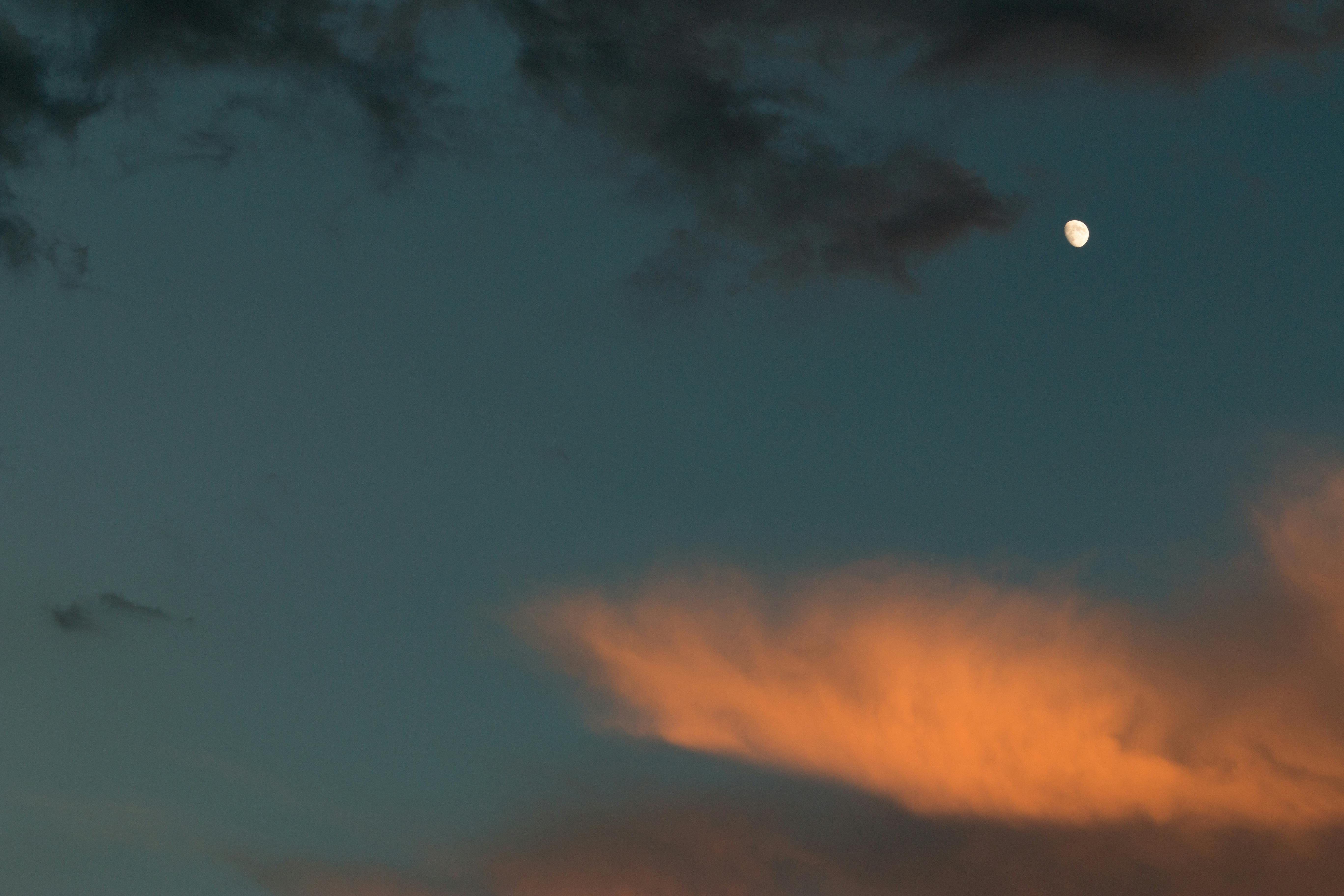 Moon and Nimbus Clouds · Free Stock Photo