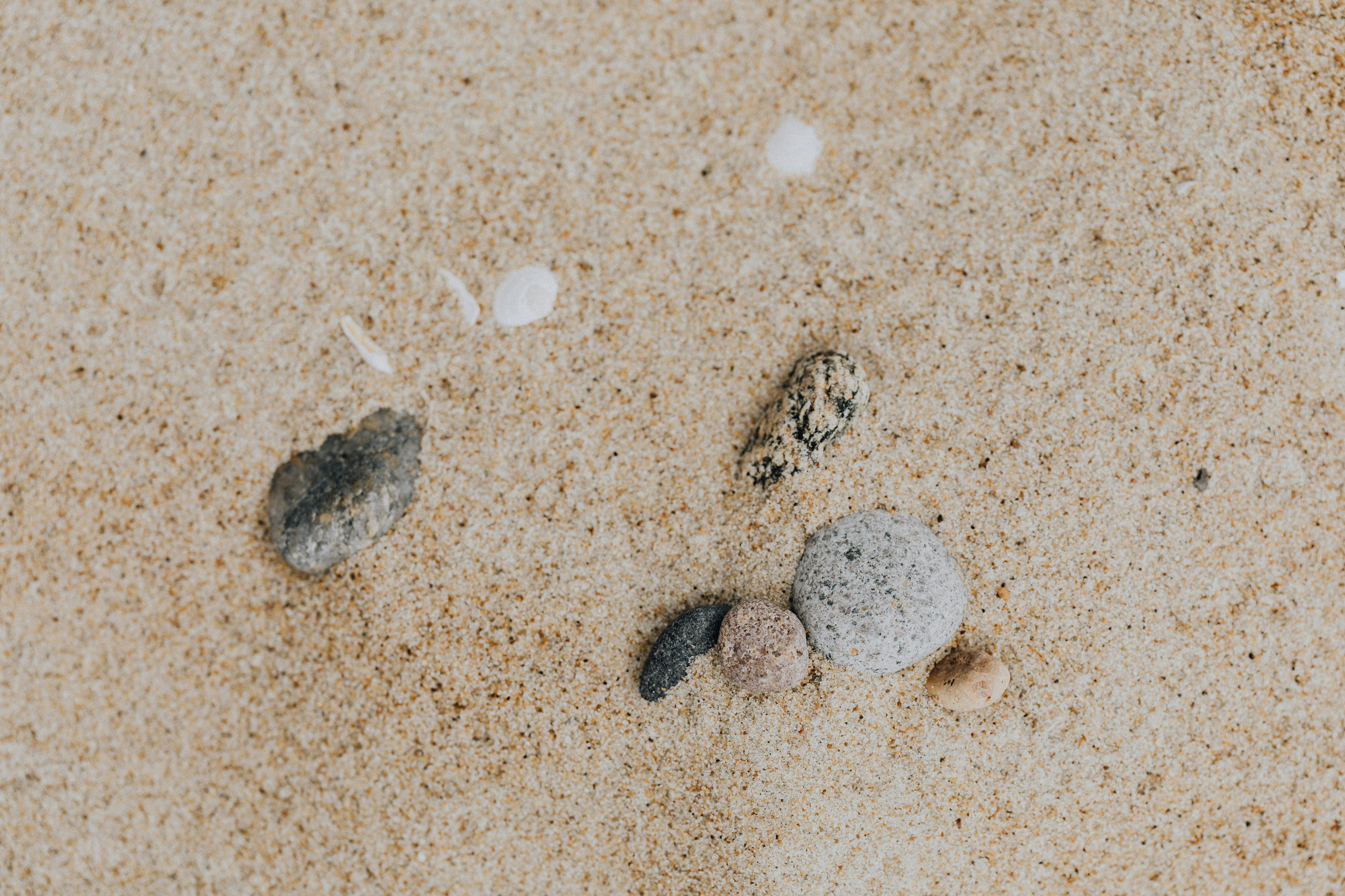 Brown and Gray Stones on Brown Sand · Free Stock Photo