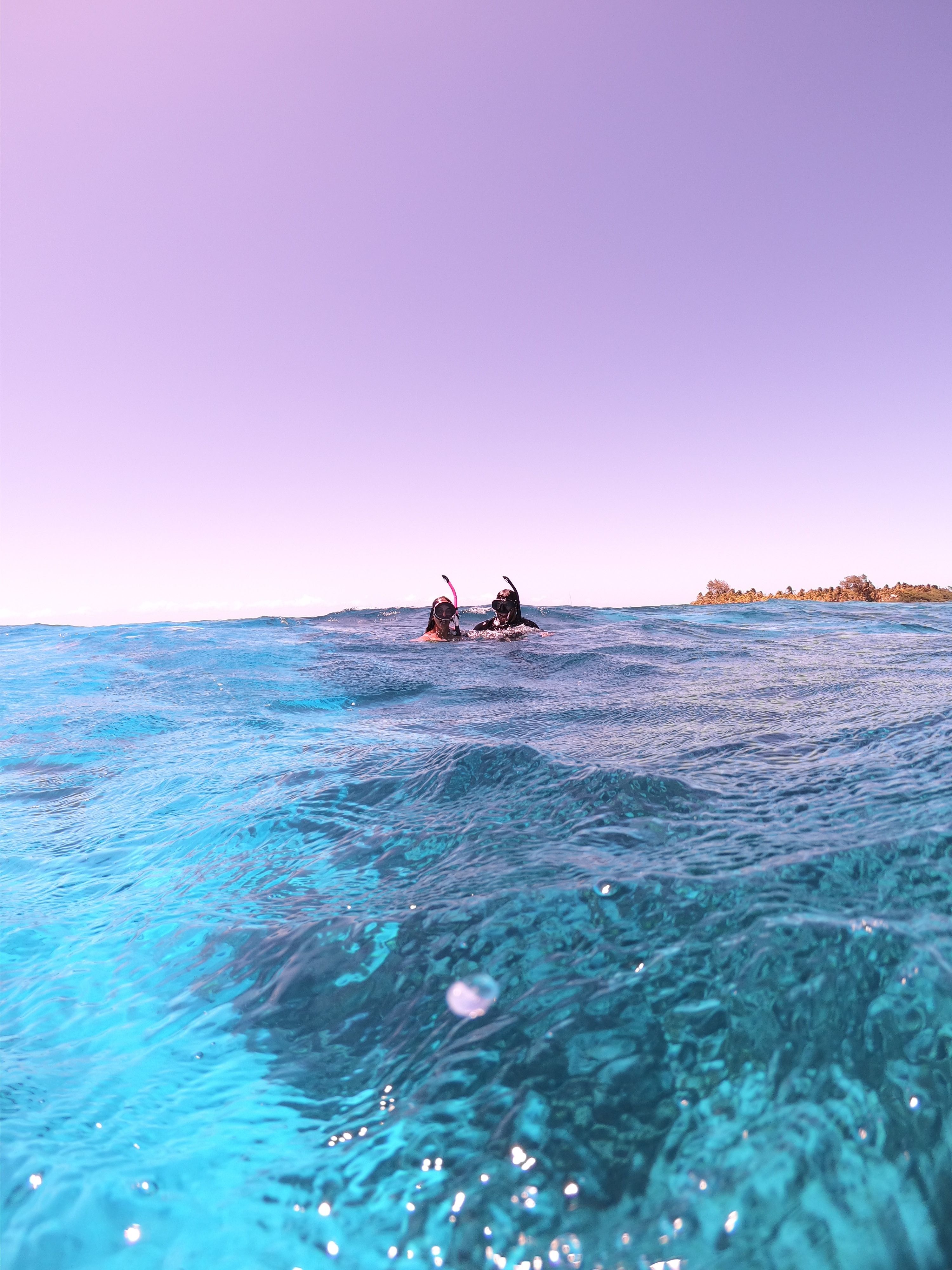 Two People Snorkeling at Sea · Free Stock Photo