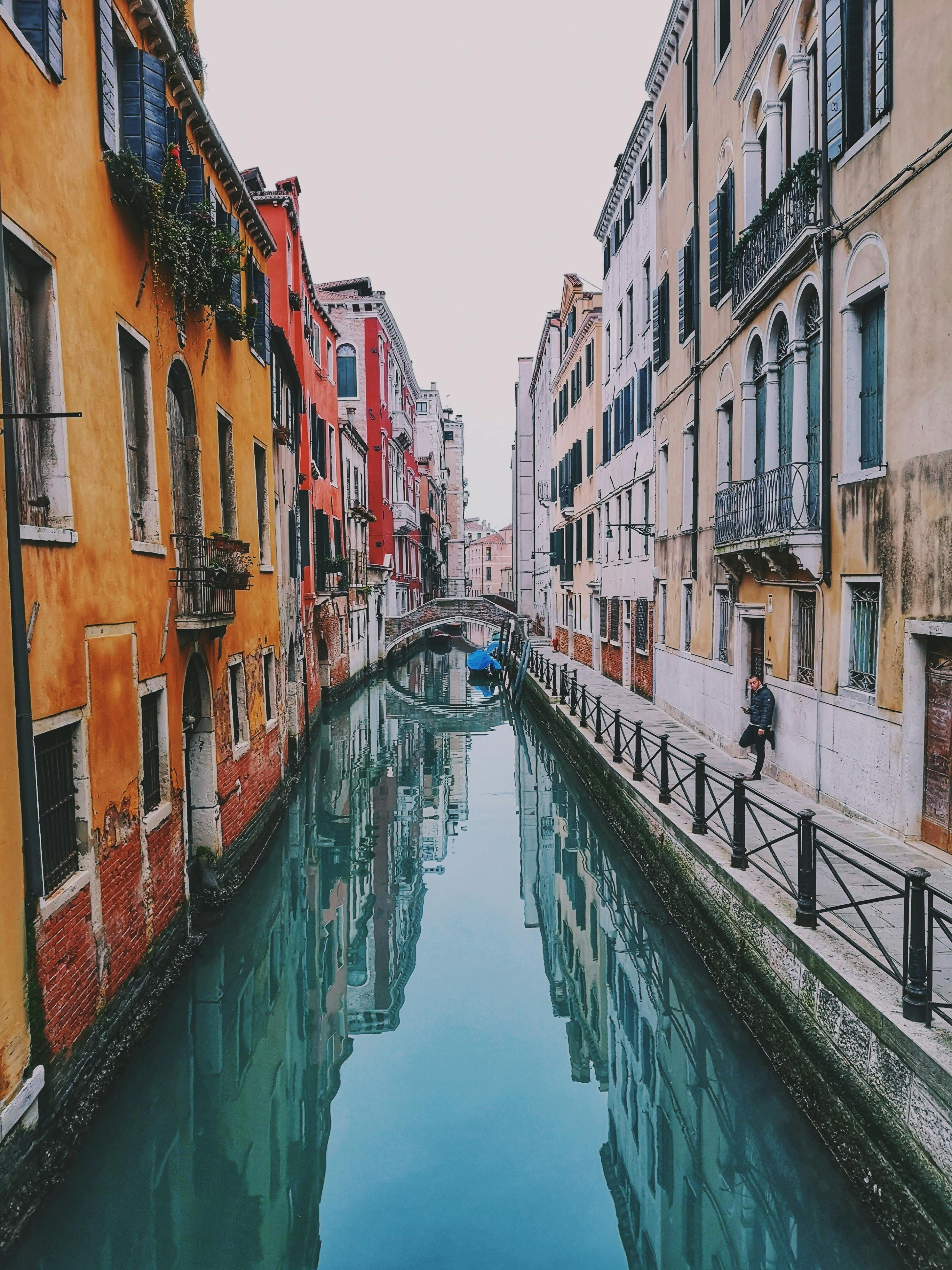 A Narrow Canal Between Buildings · Free Stock Photo