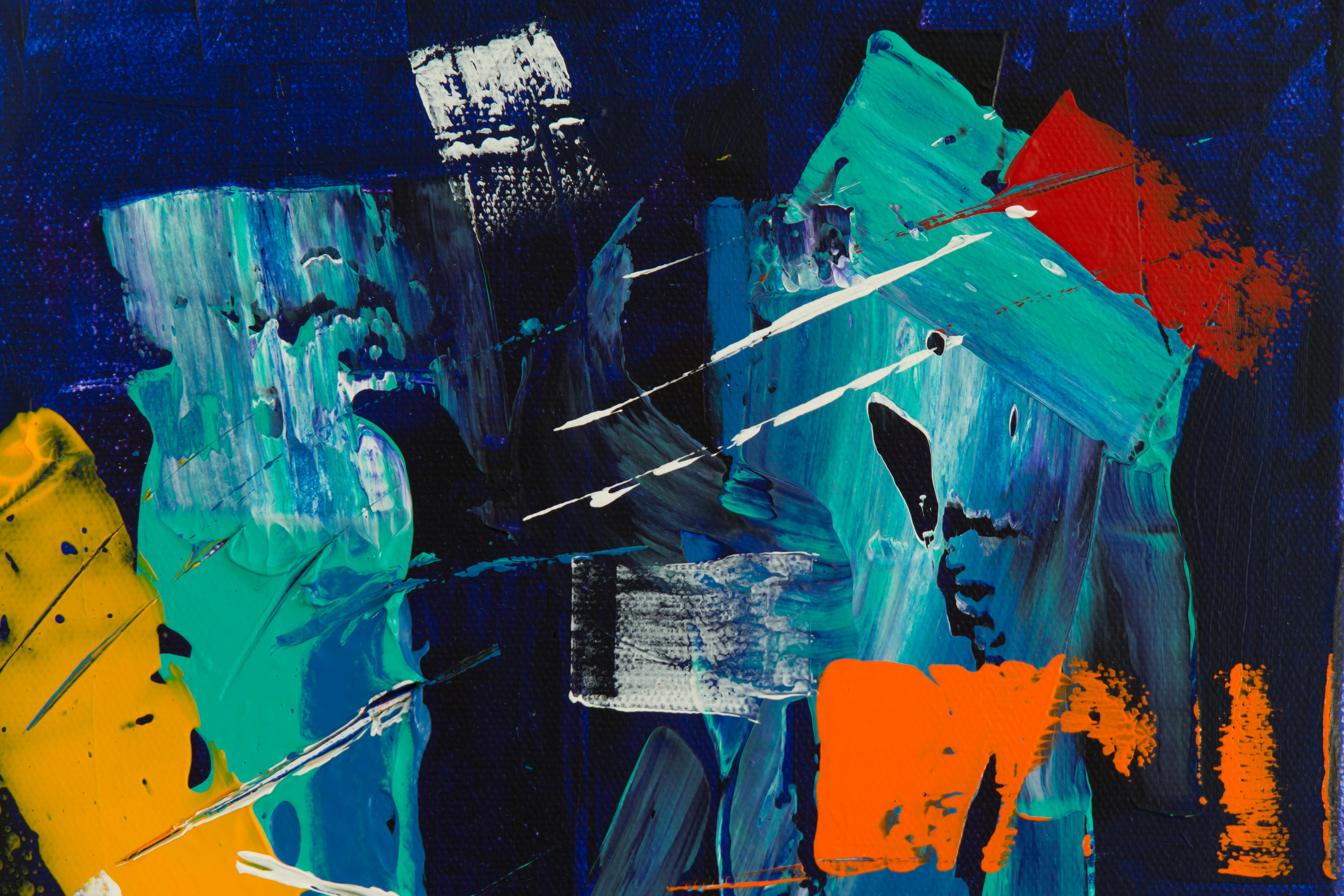 Close-Up Shot of an Abstract Painting · Free Stock Photo