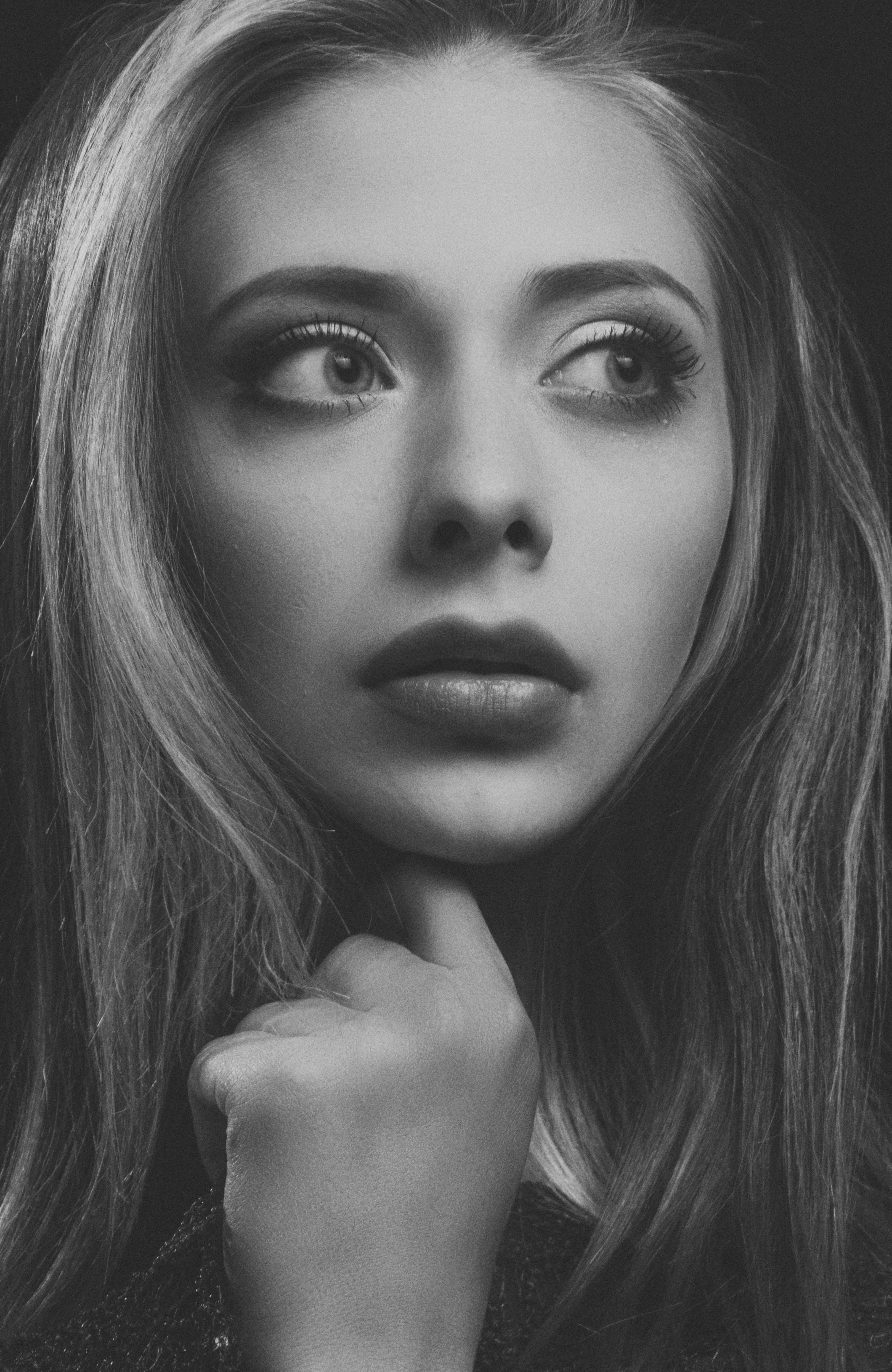 Grayscale Portrait of Woman · Free Stock Photo