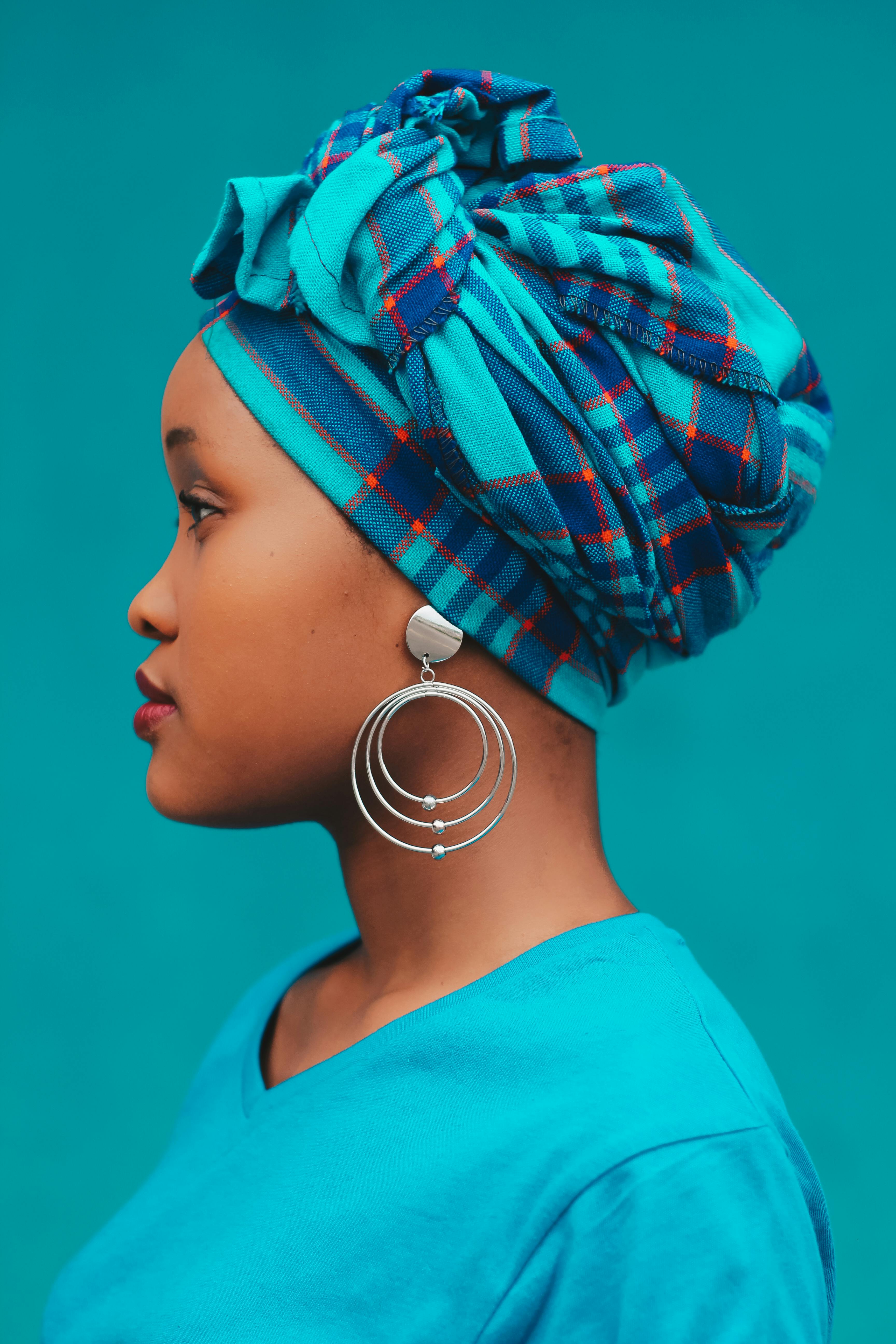 Woman Wearing Blue Headscarf · Free Stock Photo