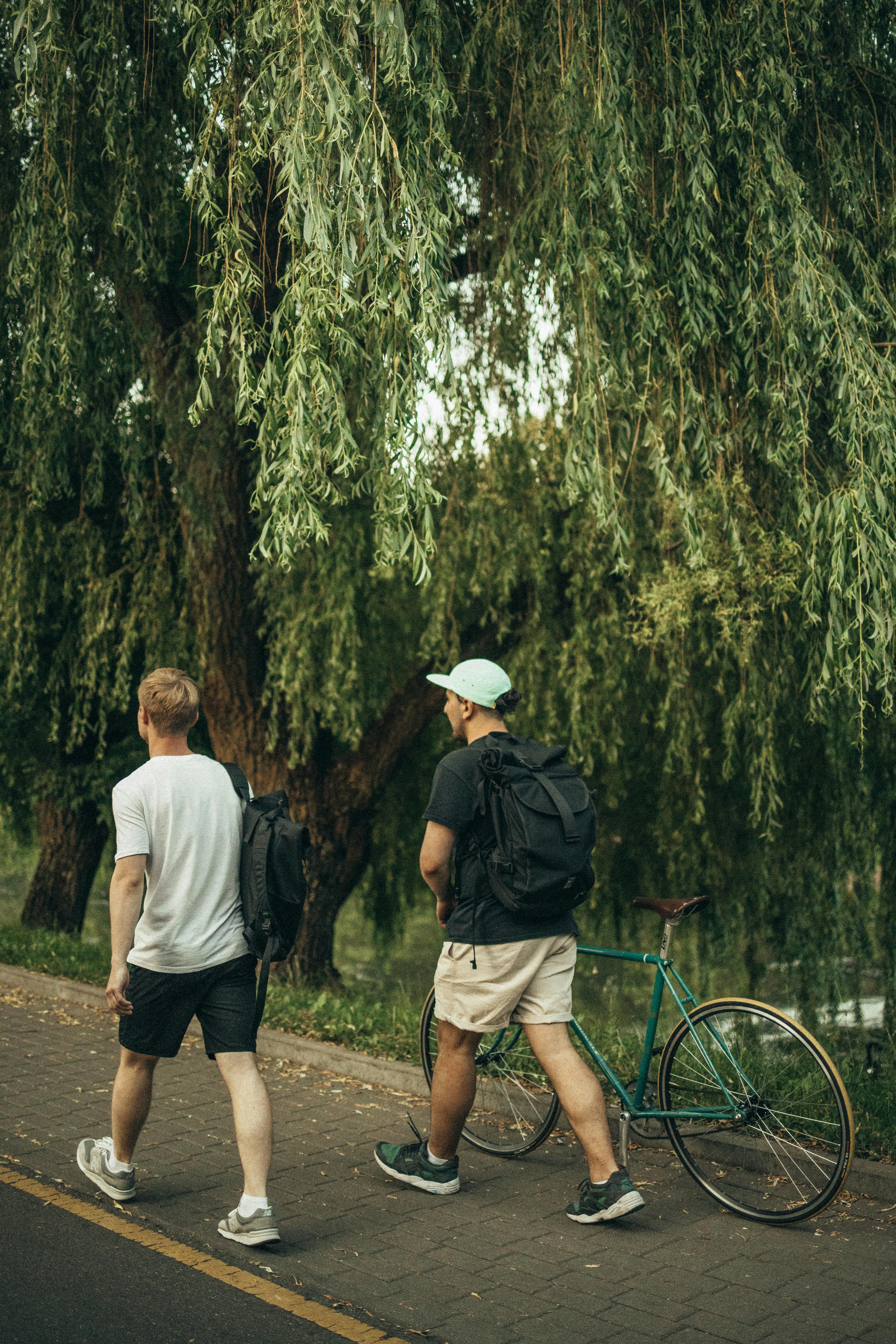 Photo of Men Walking Together on Sidewalk · Free Stock Photo