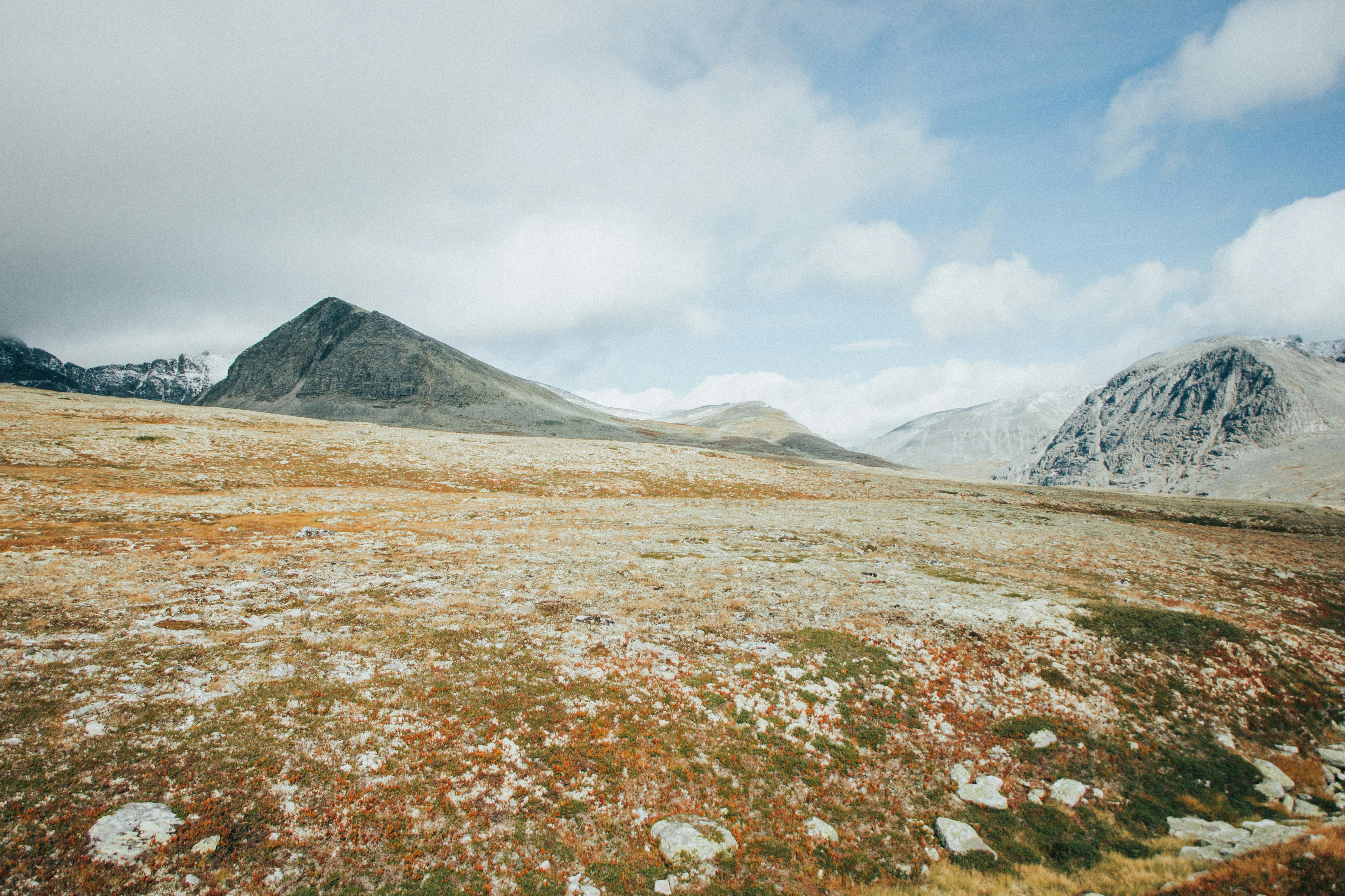A Beautiful Scenery of a Field and Mountains · Free Stock Photo