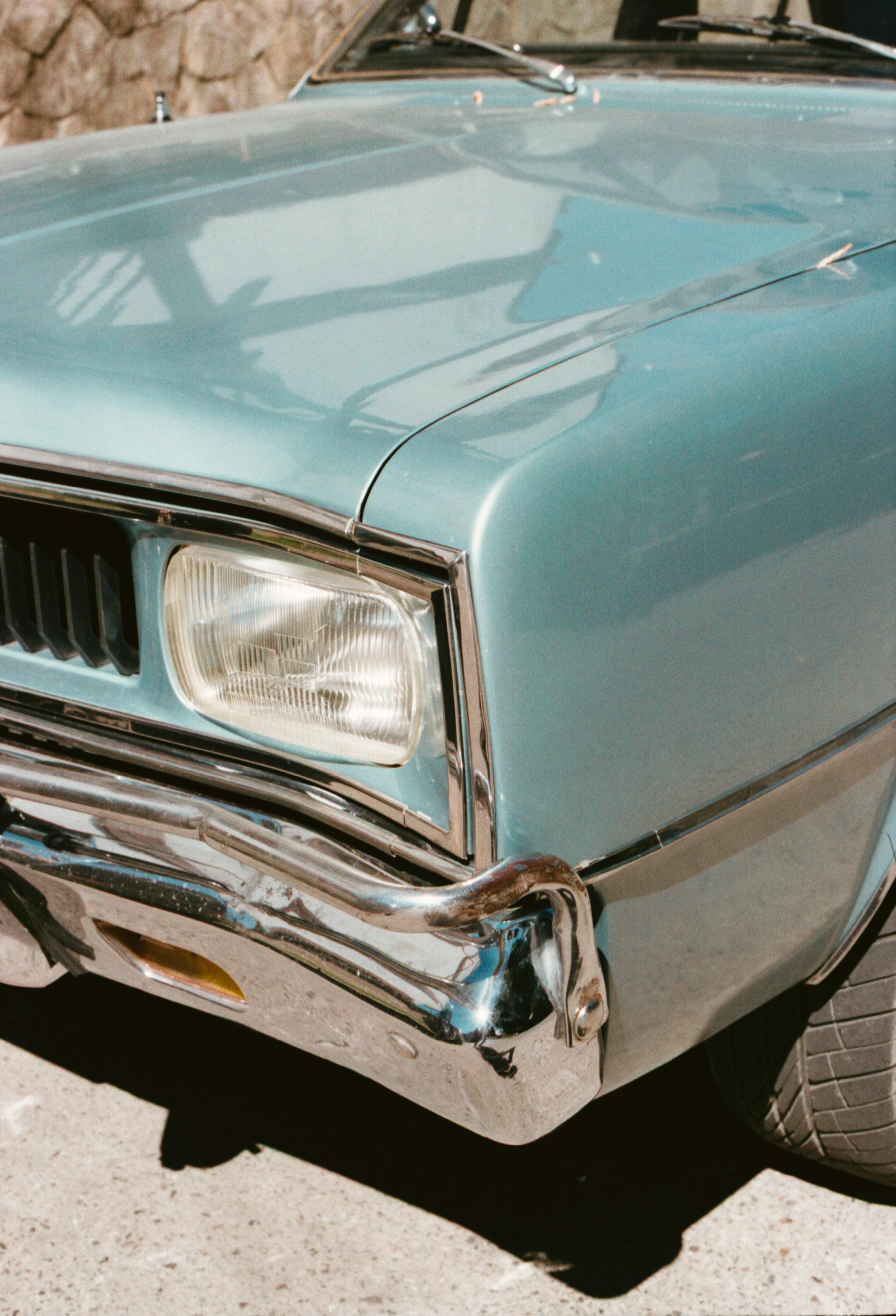 Blue car Parked on the Road · Free Stock Photo