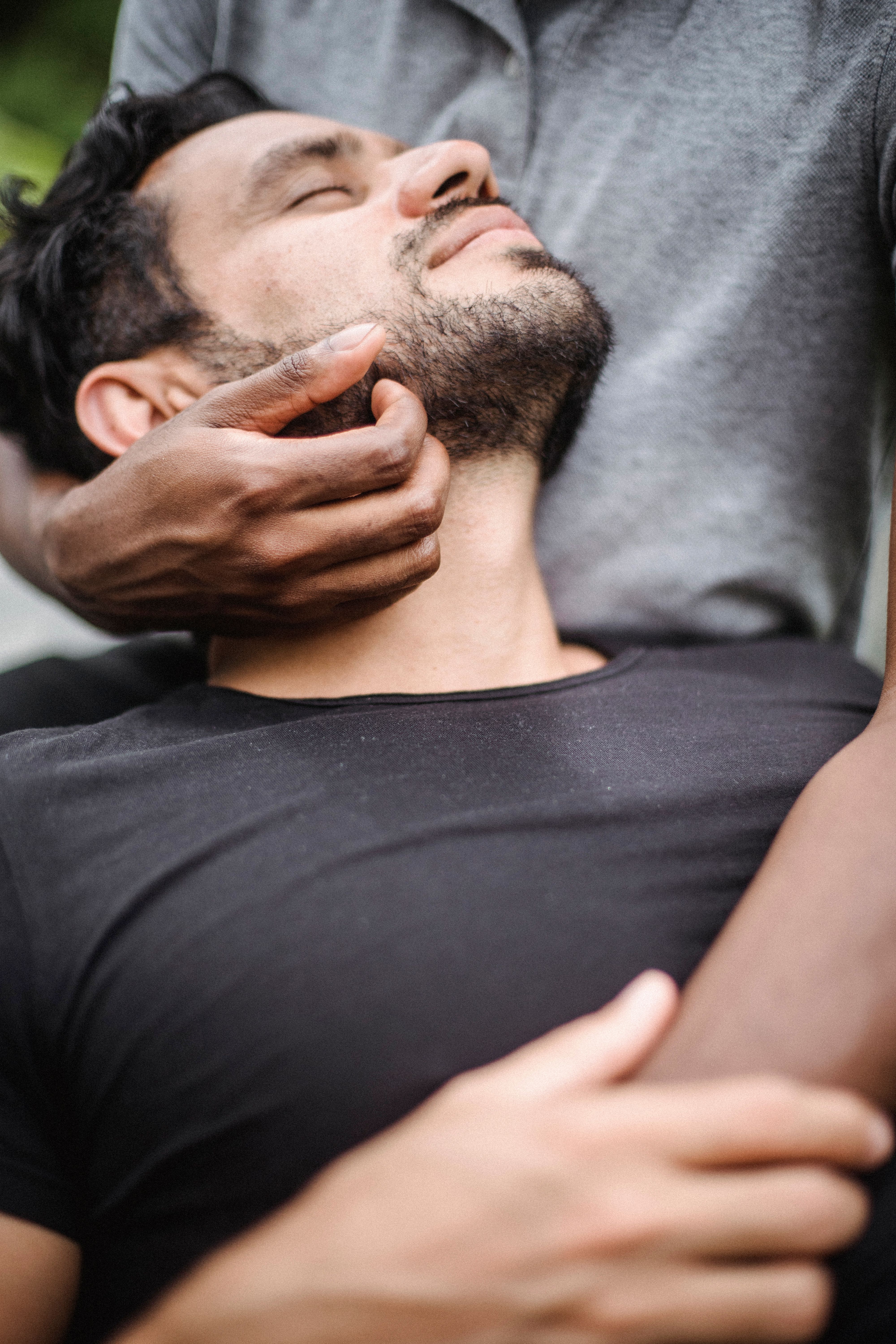 Hand Touching Man Face · Free Stock Photo