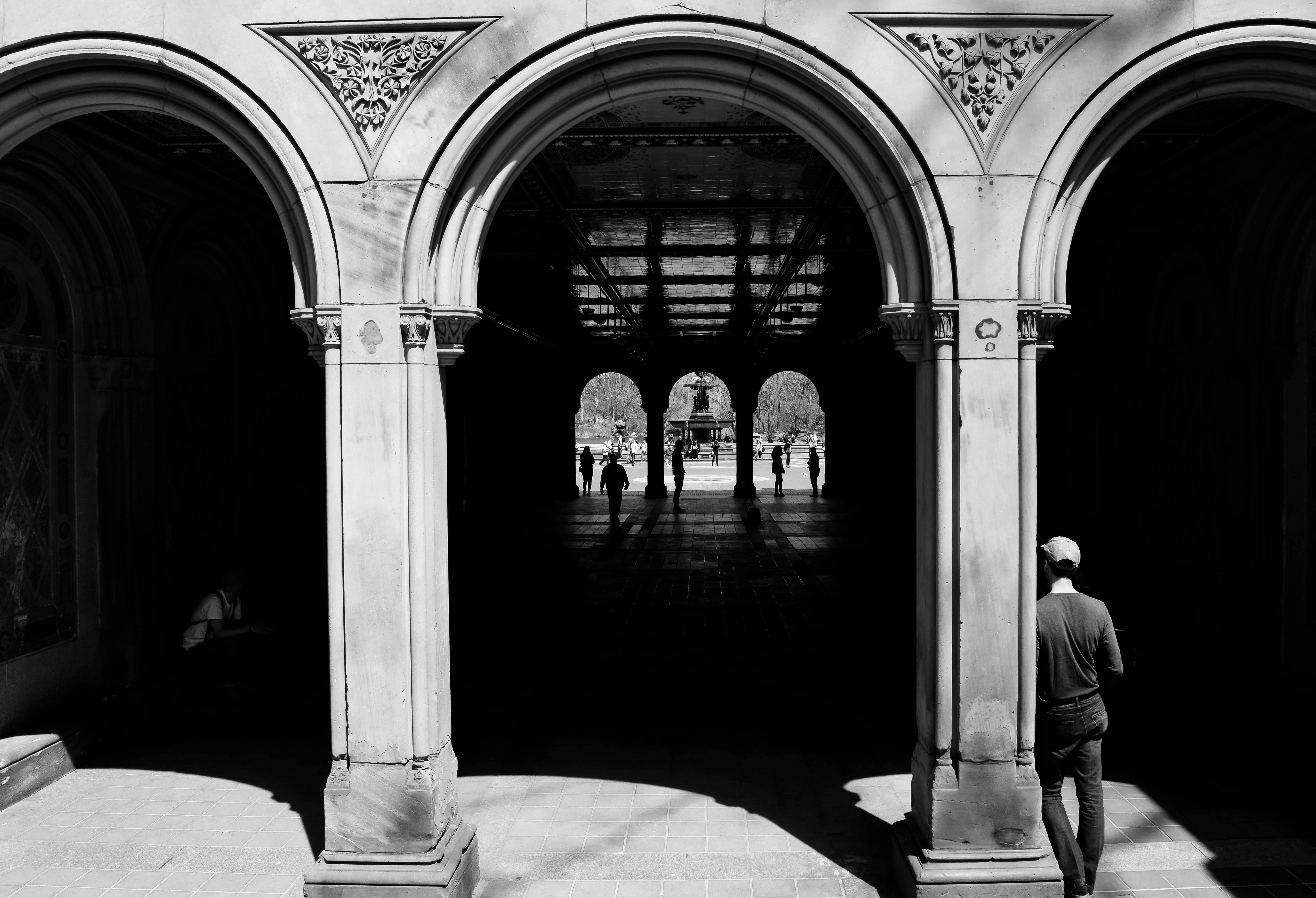 Grayscale Photo of People Walking on the Street · Free Stock Photo