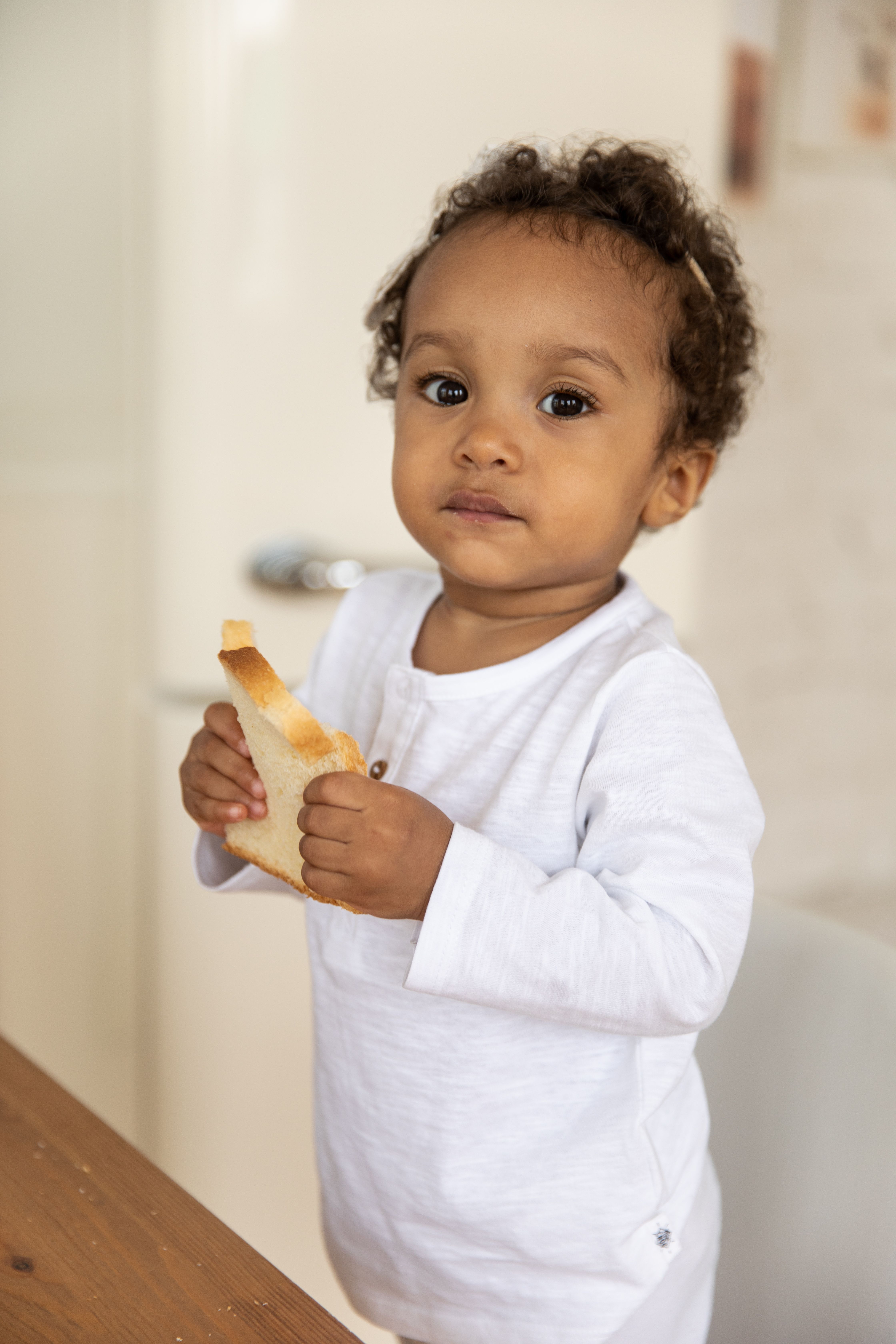 A Child Holding a Bread · Free Stock Photo